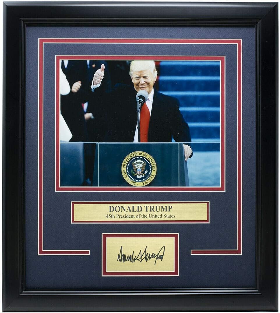 Amazon.com: President Donald Trump Framed 8x10 Photo w/Laser Engraved ...