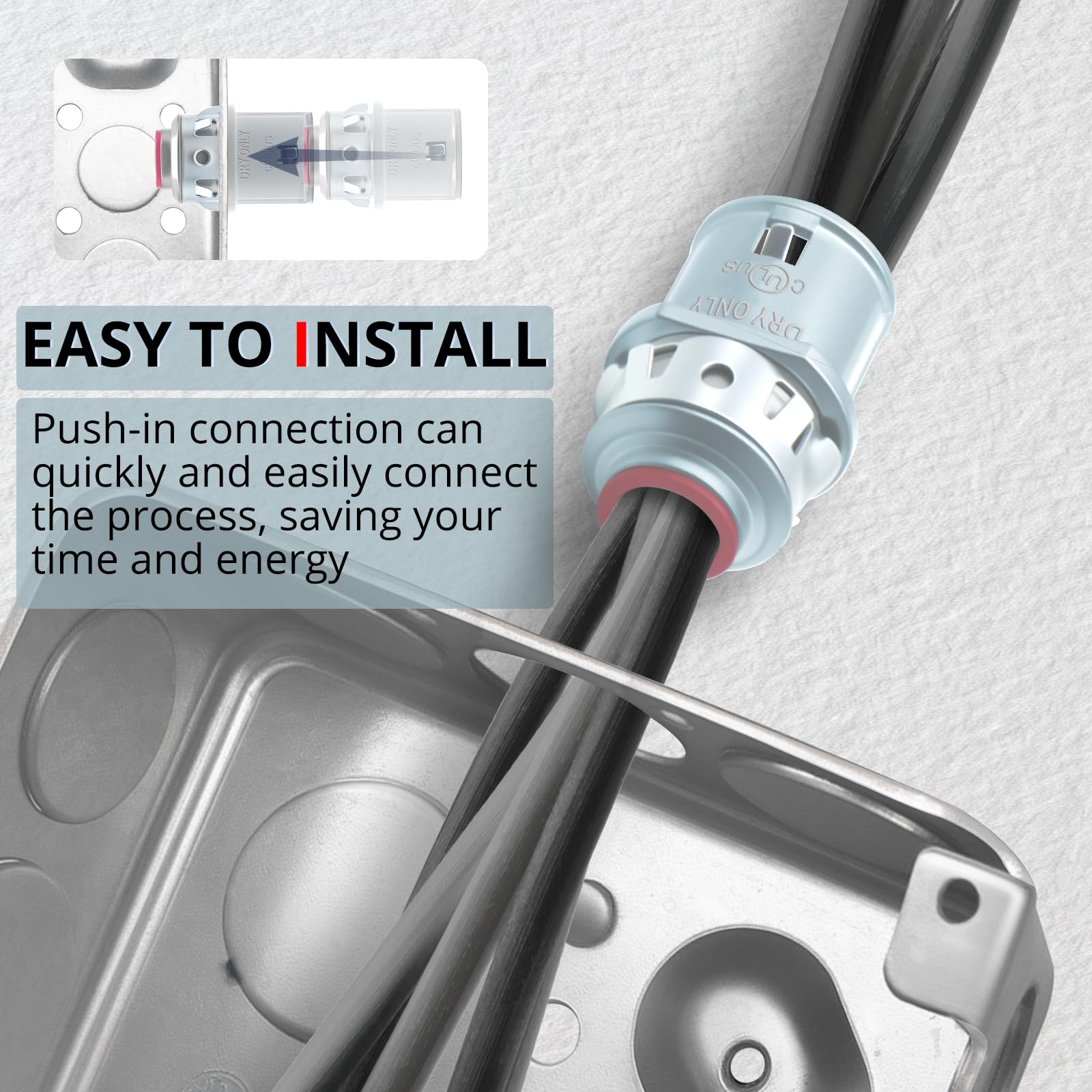 Snapklik.com : 3/8" Snap-in MC Connector