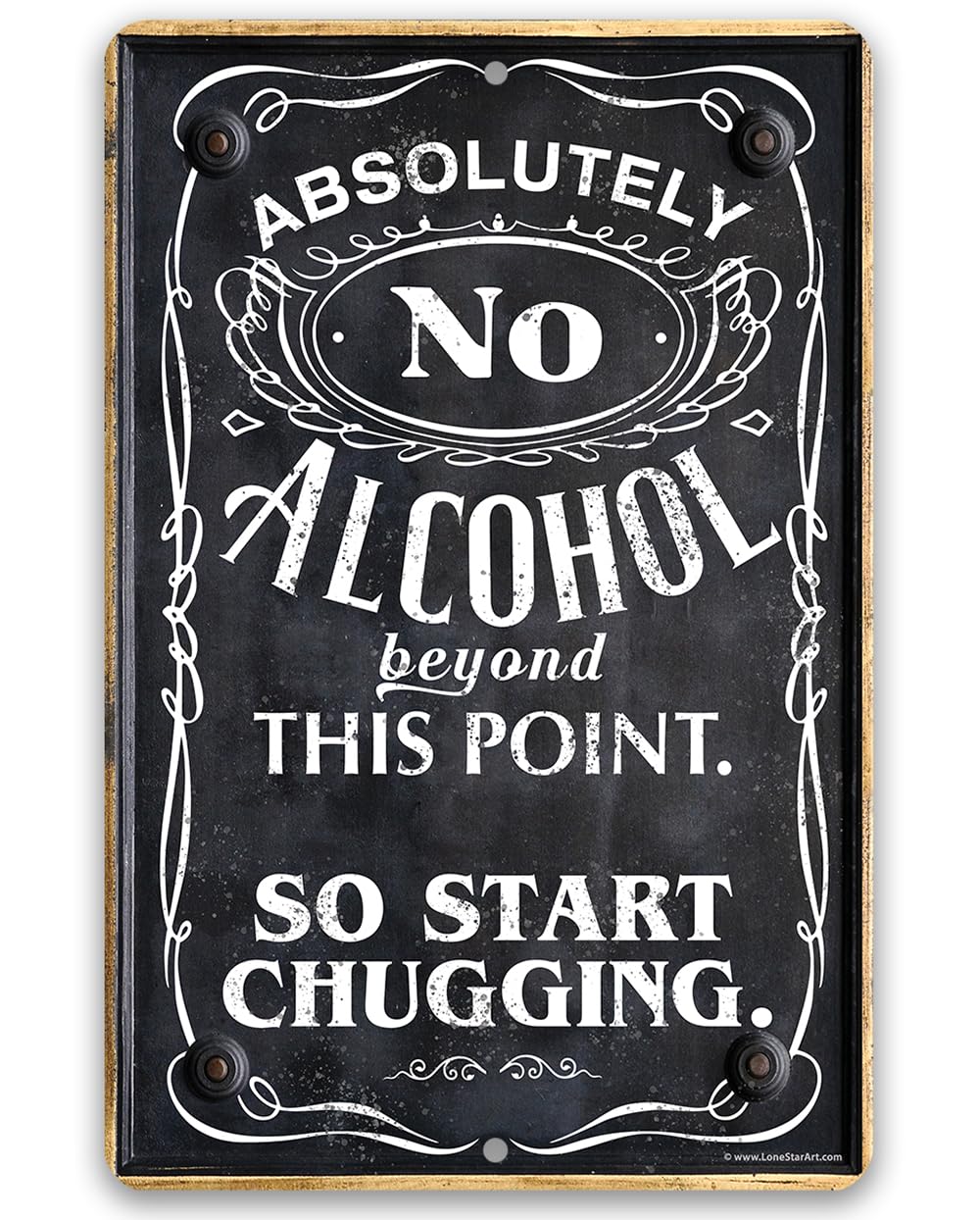 Amazon.com: Bar Themed Durable Metal Sign - Absolutely No Alcohol ...