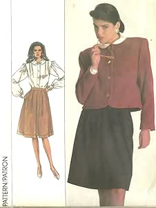 Amazon.com: Simplicity vintage 1980s sewing pattern 8297 boxy jacket ...