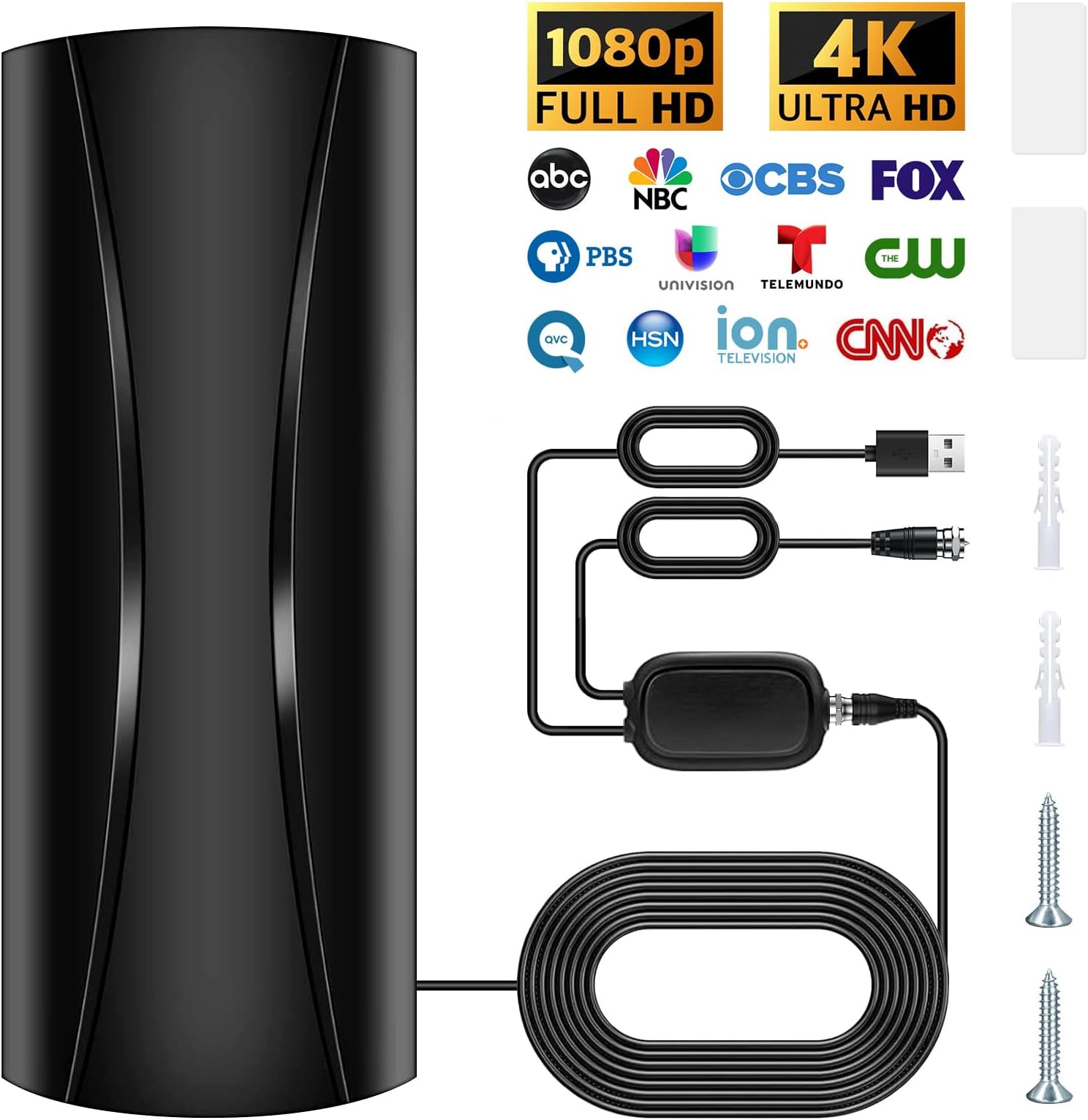 TV Aerial - with 900+ Miles Long Range 360° Reception Amplifier 4K ...
