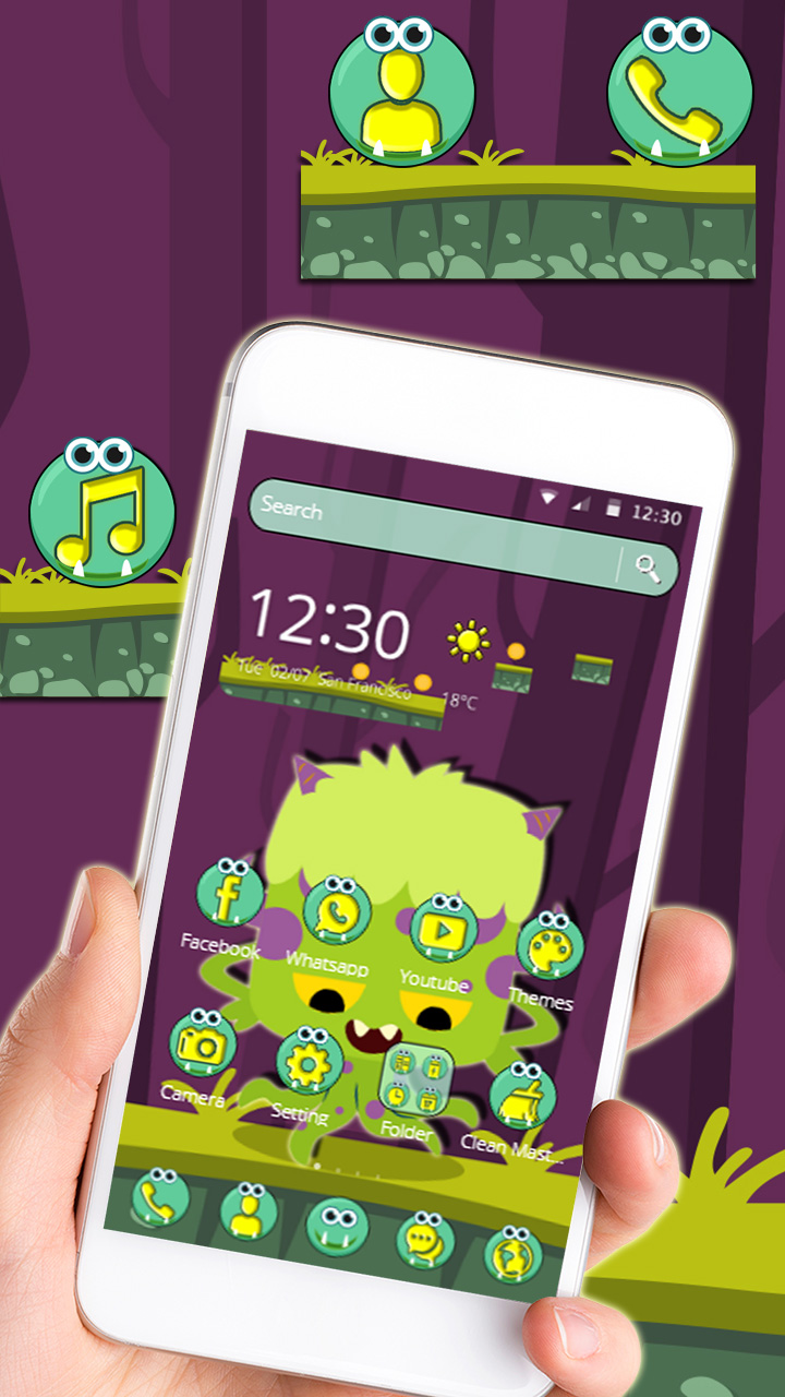 Comic Green Monster Theme (free) - App on Amazon Appstore