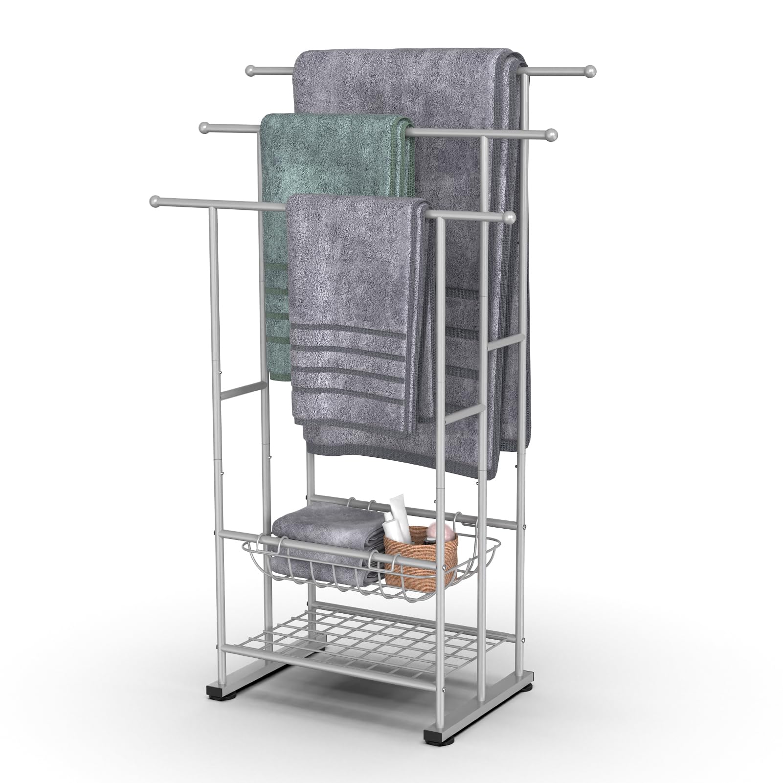 Amazon.com: FoverOne 40" Tall Freestanding Towel Rack for Bathroom, 3 ...