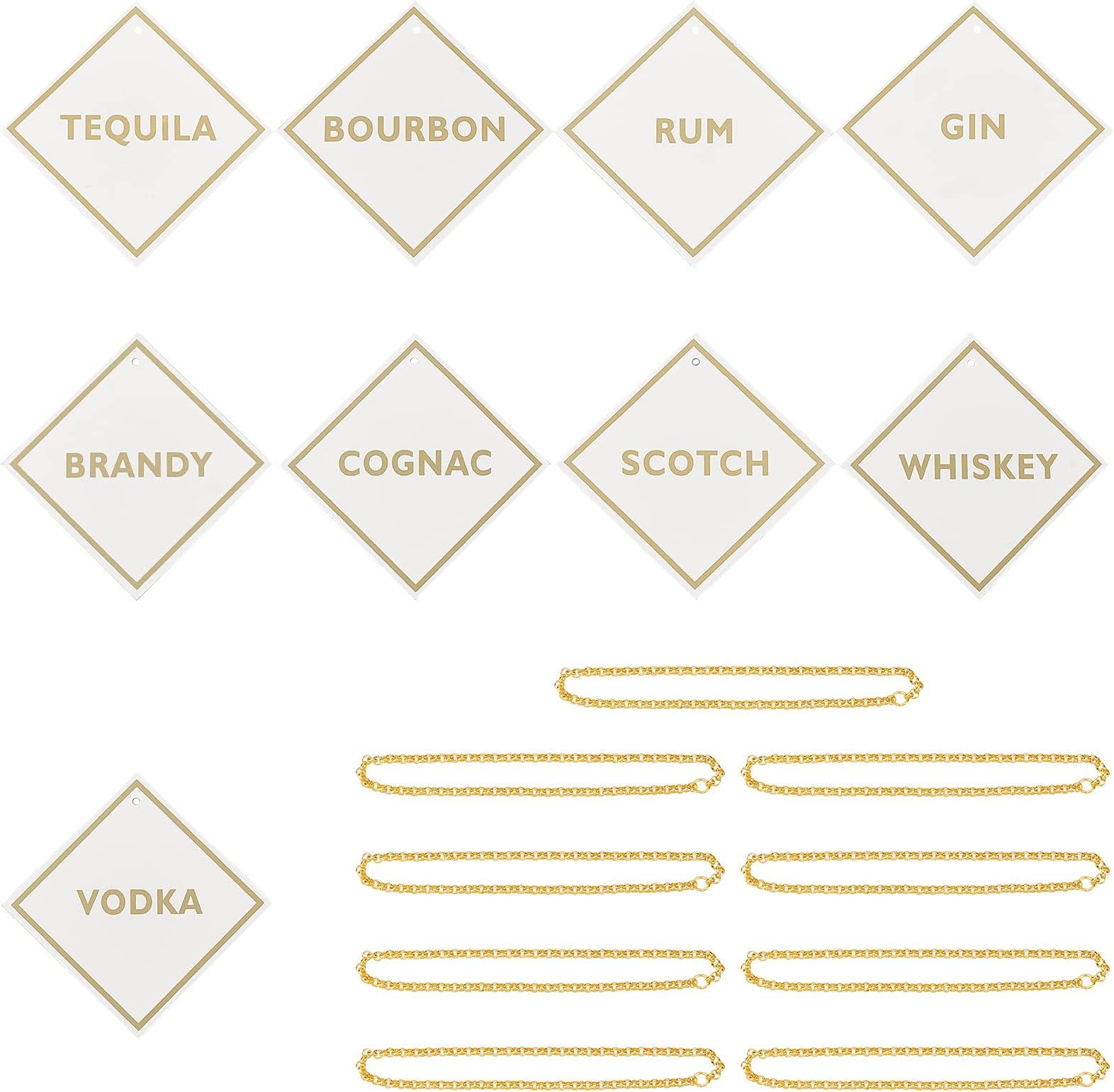 Amazon.com | OLYCRAFT 9 Sets Imitation Leather Decanter Liquor Tags ...