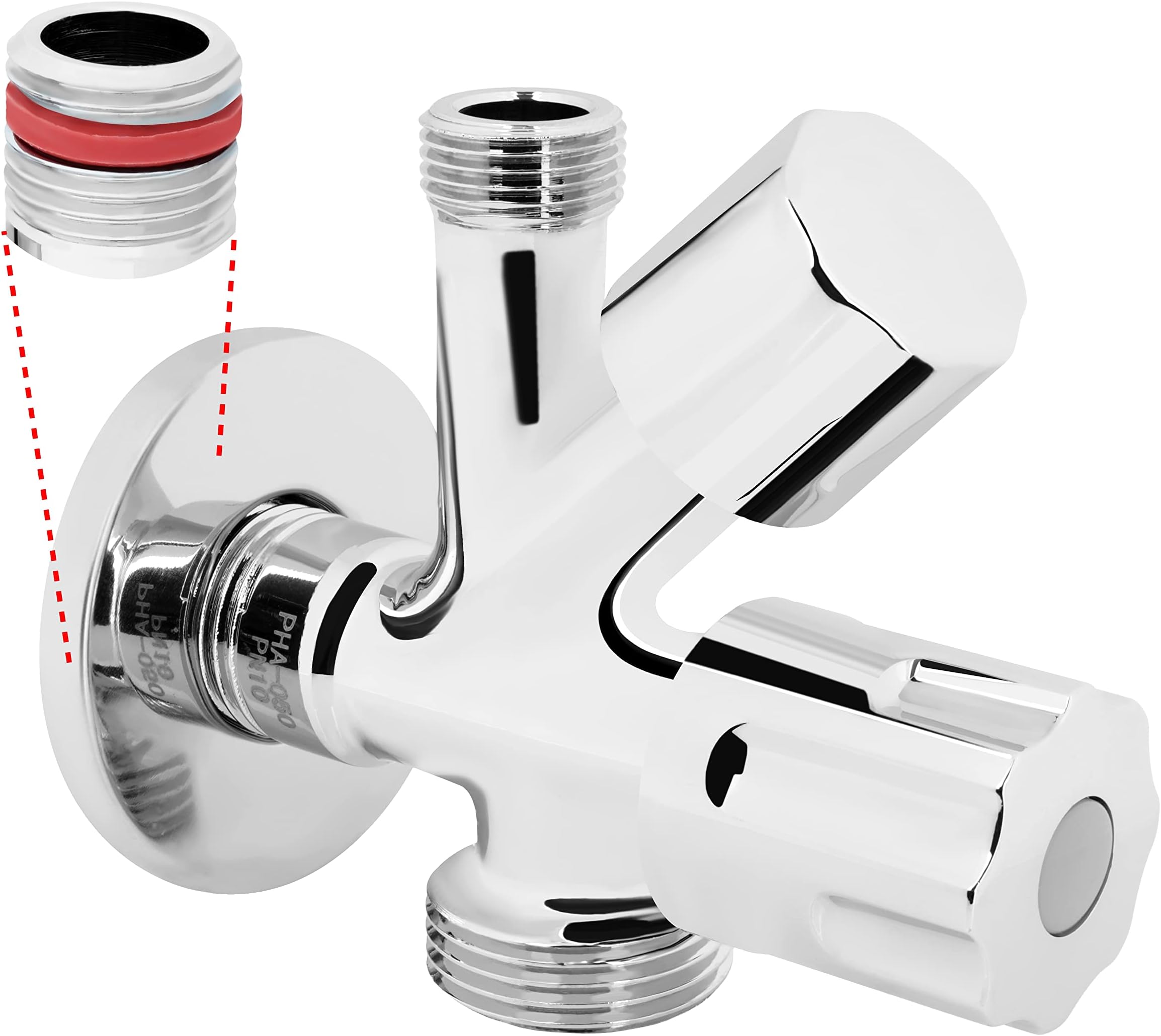 VARIOSAN Kombi-Eckventil 11114, DN 15, 1/2", selbstdichtend, verchromt ...