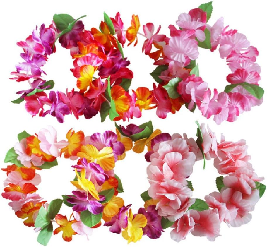 Amazon.com: BPNHNA 6PCS Hawaiian Wreaths Headband Tropical Luau Flower ...