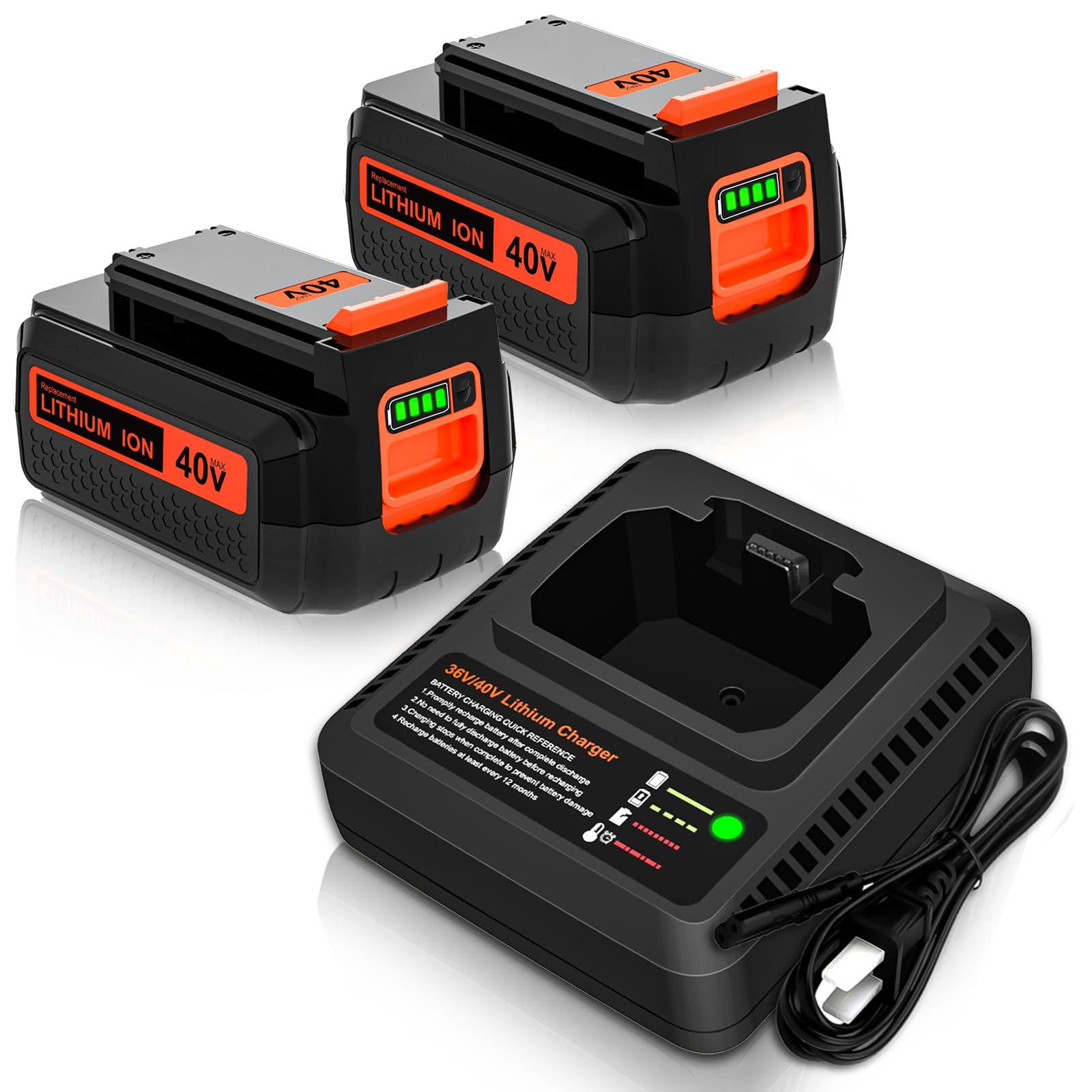 Amazon.com: 2 Pack 40V 3.0Ah LBX2040 MAX Battery and LCS36 LCS40 Fast ...