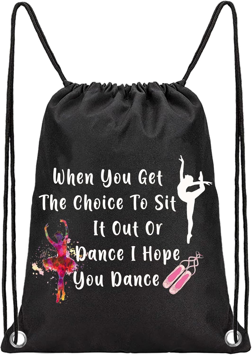 PXTIDY Dance Bags Ballet Dance Backpack Drawstring Bag Dancer Gift I ...