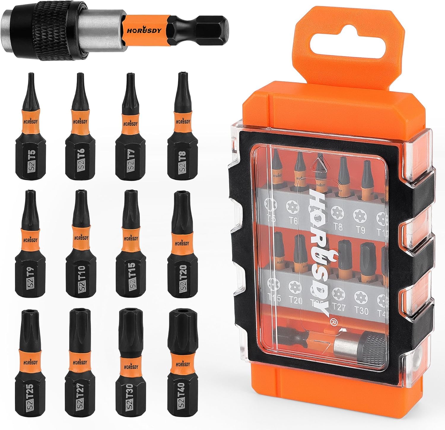 HORUSDY 13Pieces T5-T40 Torx Bits Set - Torx Security Bit Set ...