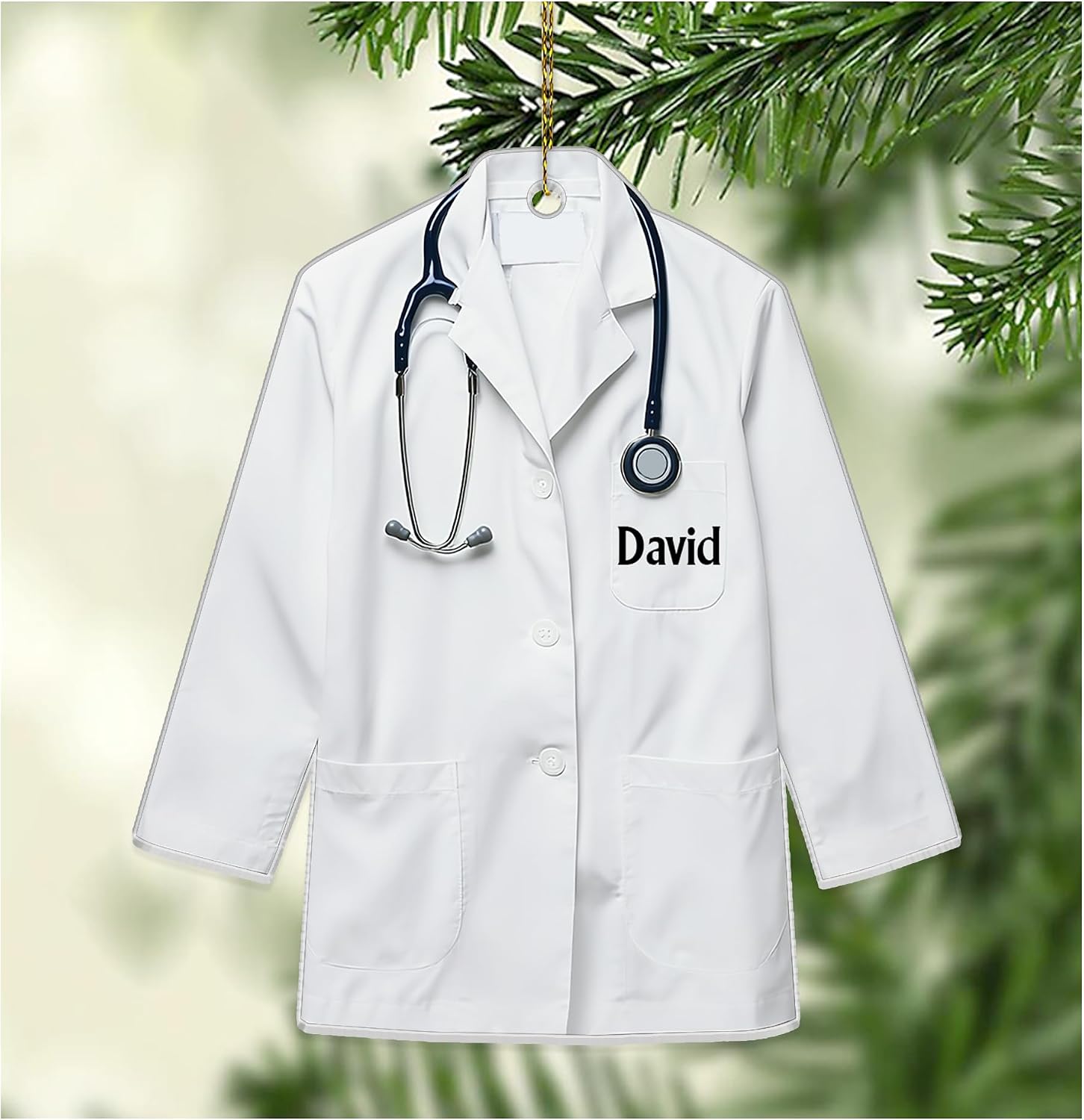 Amazon.com: Hyturtle Personalized Doctor Christmas Ornament 2D Flat ...