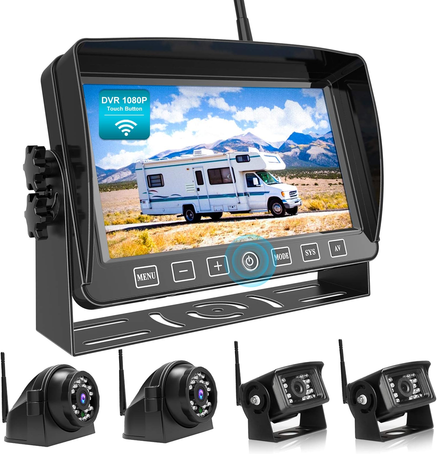 Amazon.com: Fookoo HD 7" Wireless Backup Camera System, 1080P 7" Quad ...