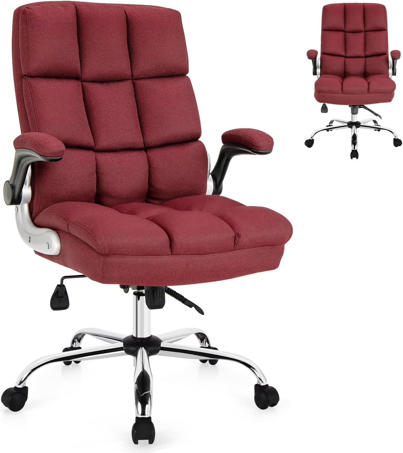 COSTWAY Executive Office Chair, Ergonomic High Back Swivel Computer ...