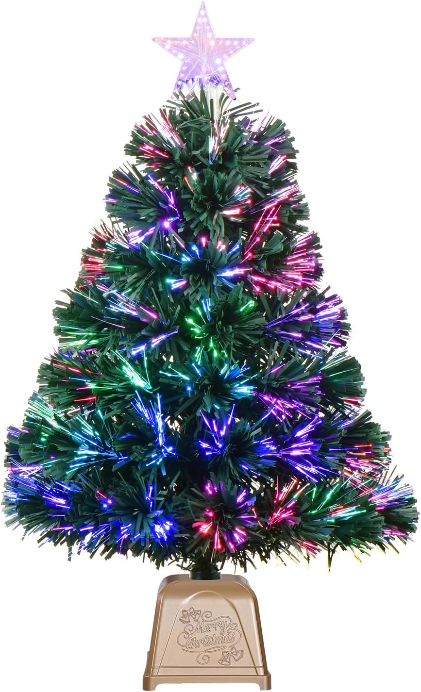 Amazon.com: National Tree 48 Inch Fiber Optic Radiance Fireworks Tree ...