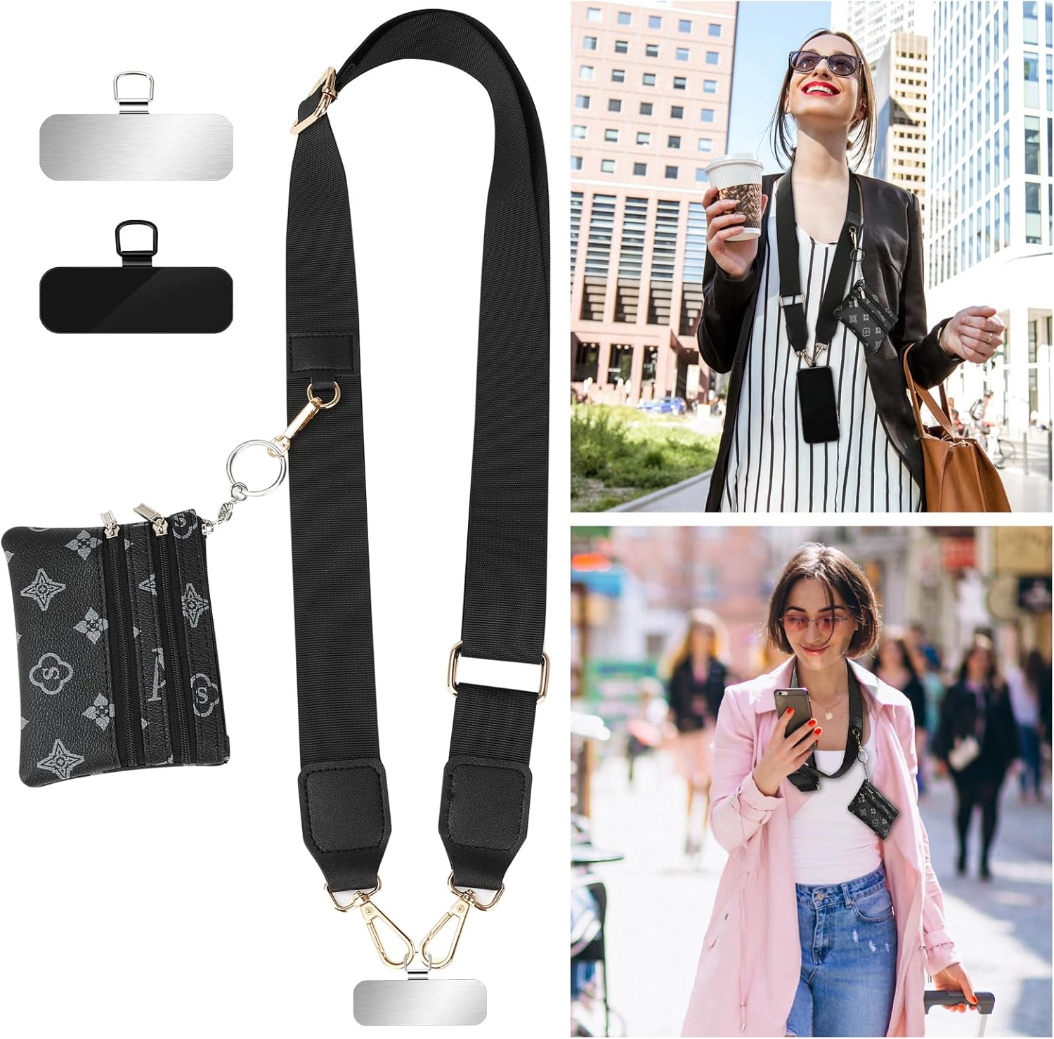 Amazon.com: WYUIZWALWA Clip and Go Phone Strap with Zipper Pouch ...