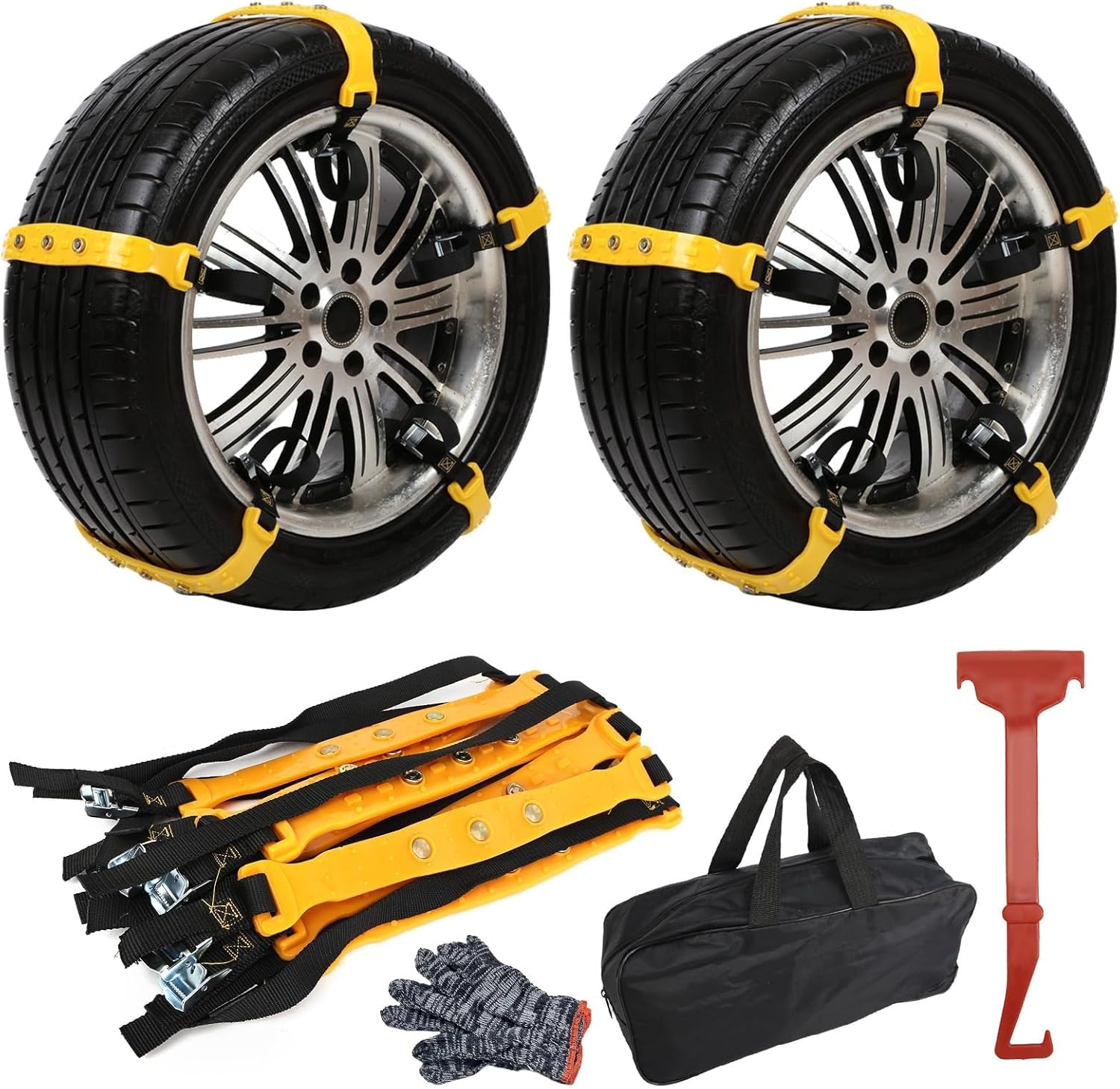 10 catene da neve universali per auto, con tasca in nylon, per ...