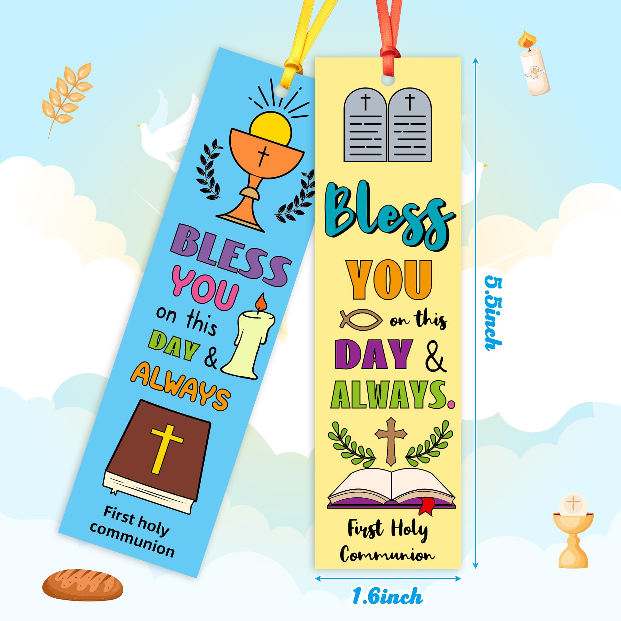 Snapklik.com : First Holy Communion Bookmarks - 75pcs Coloring Your Own ...