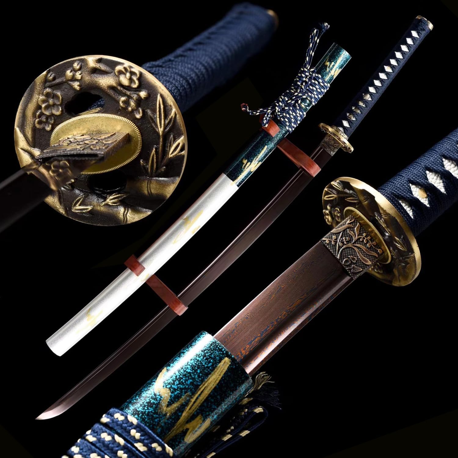 Amazon.com : HERO SWORD Handmade Battle Ready Damascus Steel Katana ...