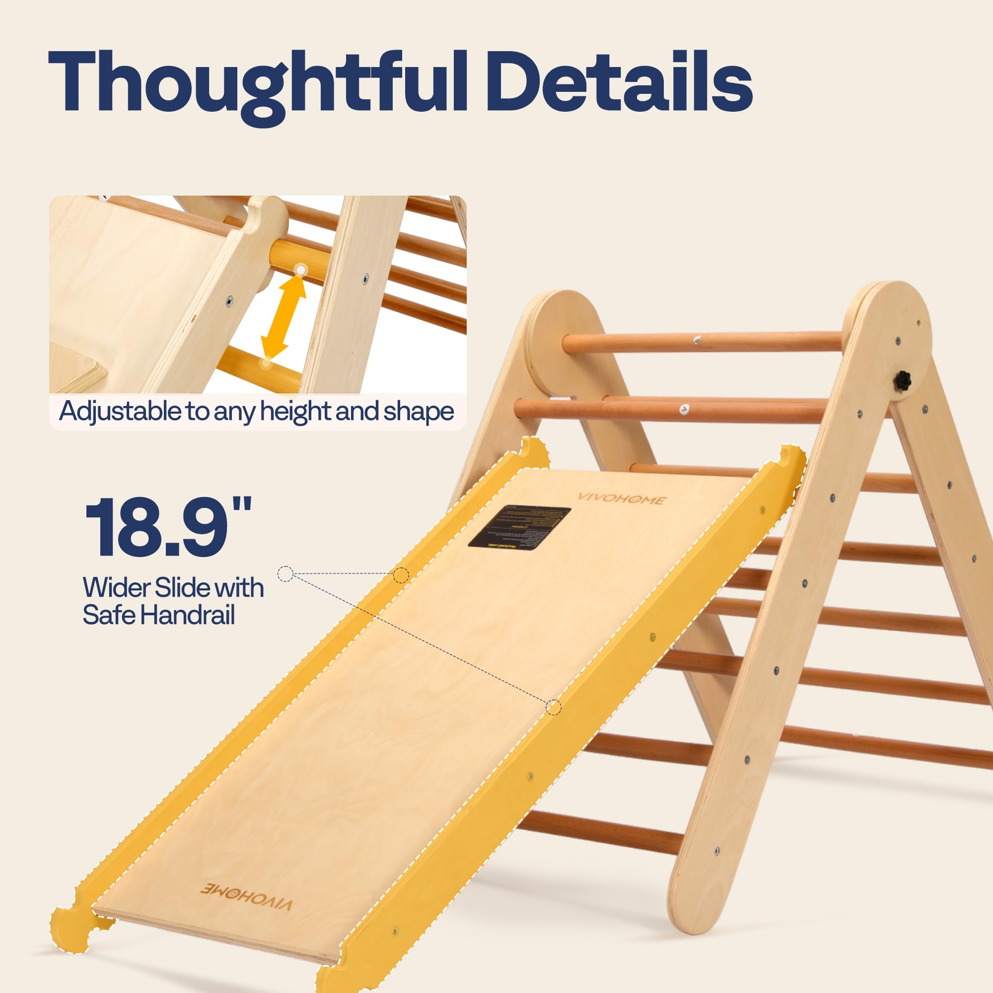 Jungle Gym 8-in-1 Foldable Pikler Triangle Set - Montessori Climber ...