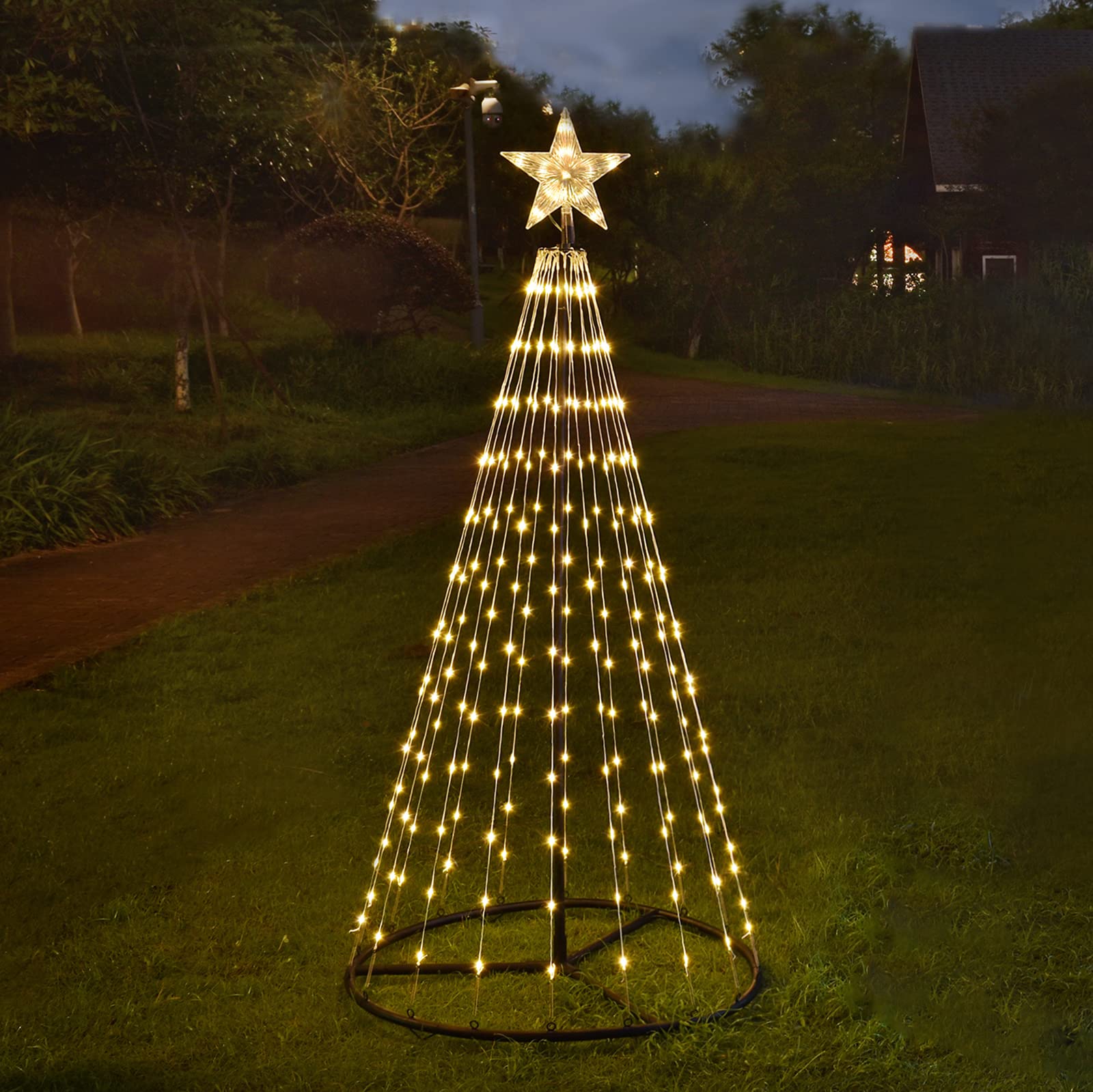 Snapklik.com : 5 Ft Lighted Outdoor Christmas Tree, 228 LEDs Pre-lit ...