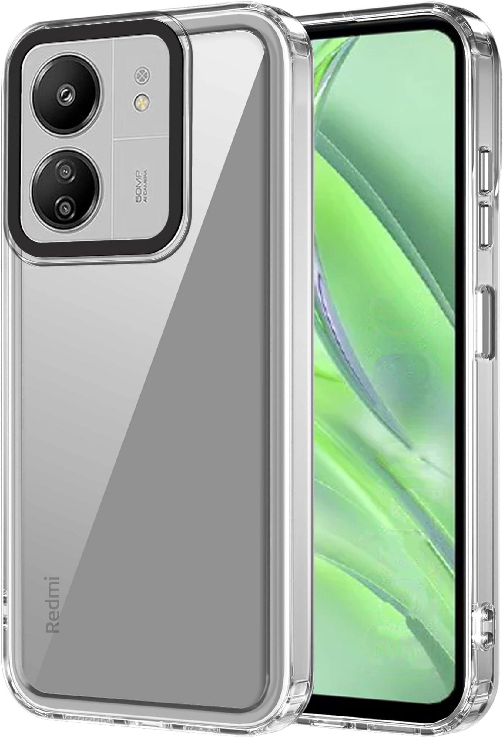 amazon basics Back Case Cover for Mi Redmi 13C 4G (TPU + PC_Clear ...