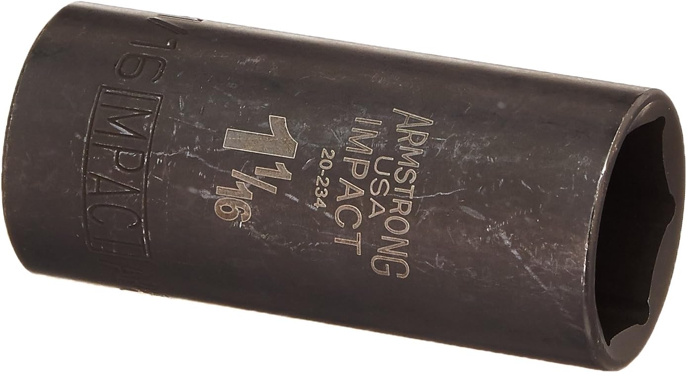 Armstrong 20-234 1/2-Inch Drive 6 Point Deep 1-1/16-Inch Impact Socket ...