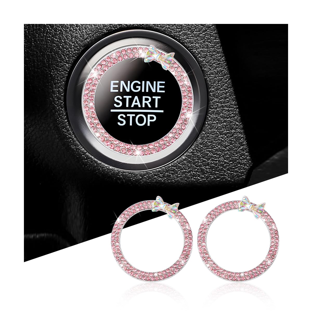 Amazon.com: Mandark 2PCS Bling Car Engine Start Button Cover Stickers ...