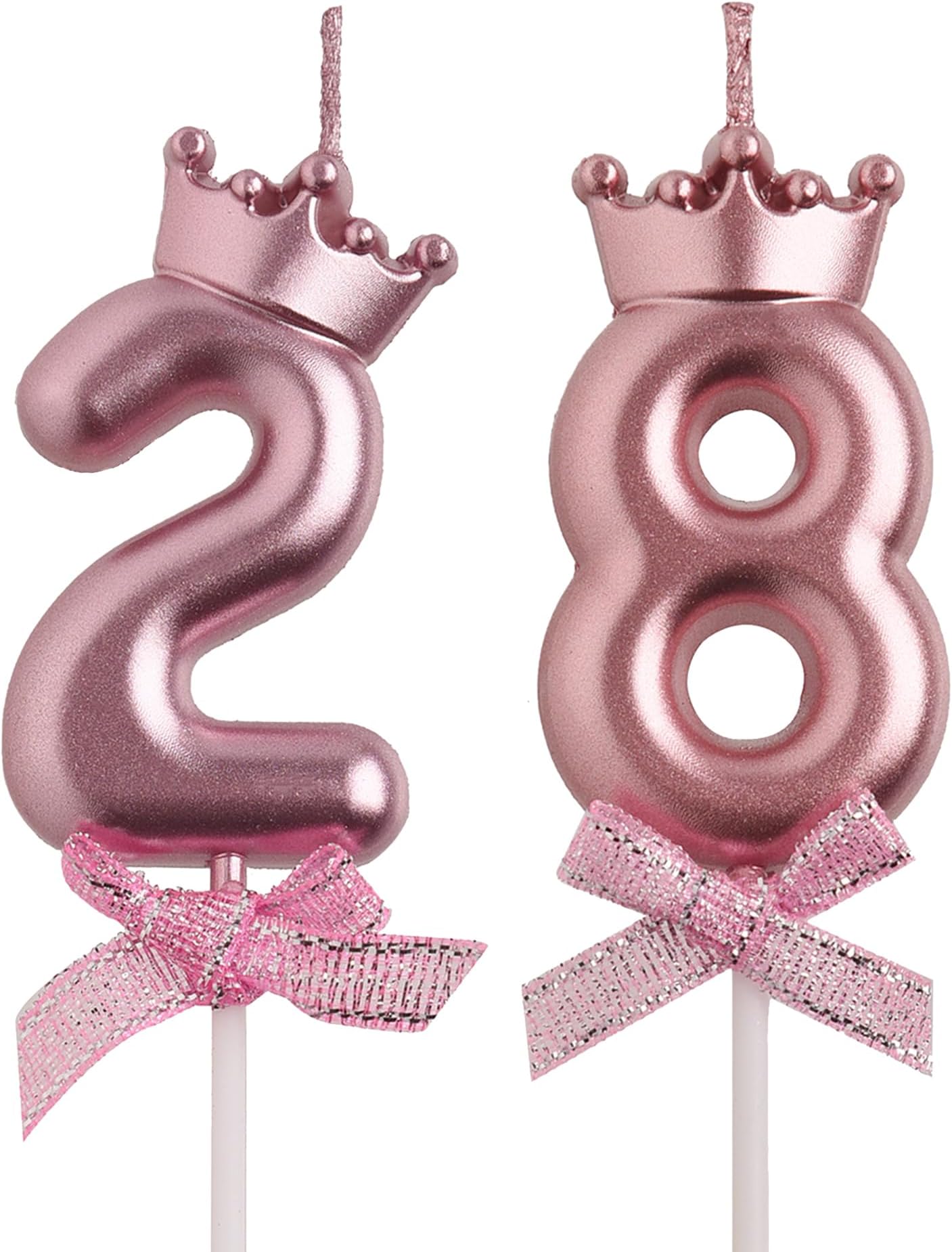 Amazon.com: AOOLADA 28th 82nd Birthday Candles, Rose Gold 82 28 Year ...