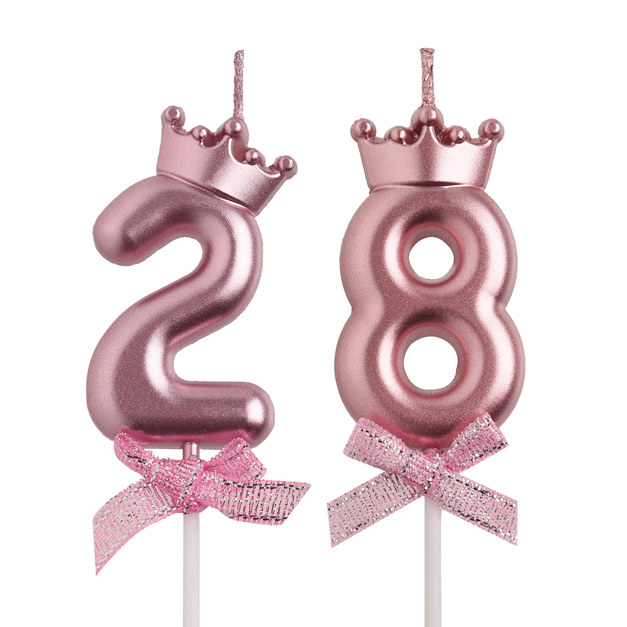 Amazon.com: AOOLADA 28th 82nd Birthday Candles, Rose Gold 82 28 Year ...