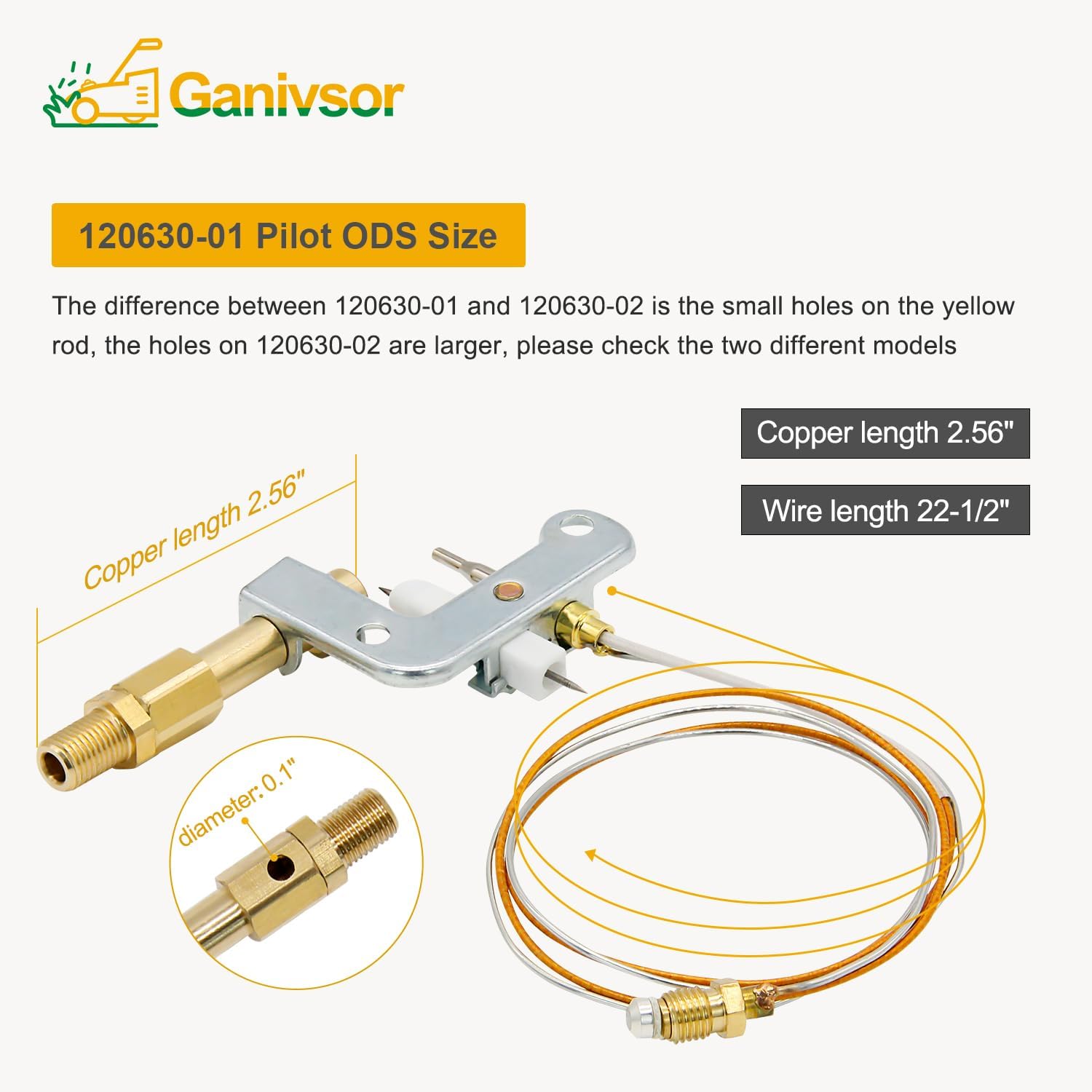 Ganivsor 120630-01 Pilot ODS para calentadores de pared de gas natural ...