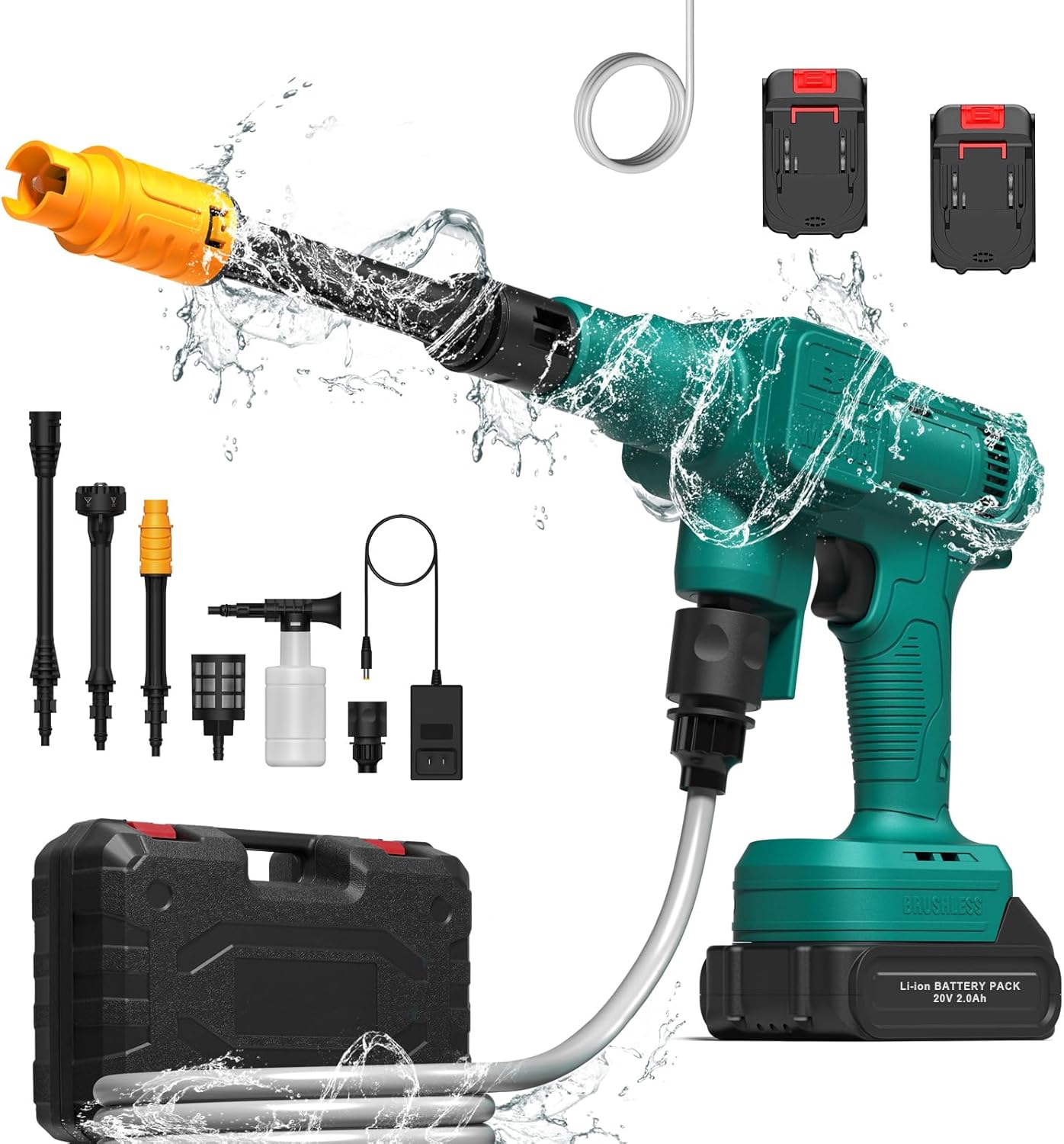Amazon.com : Geevorks Brushless Portable Pressure Washer 900PSI 62BAR ...
