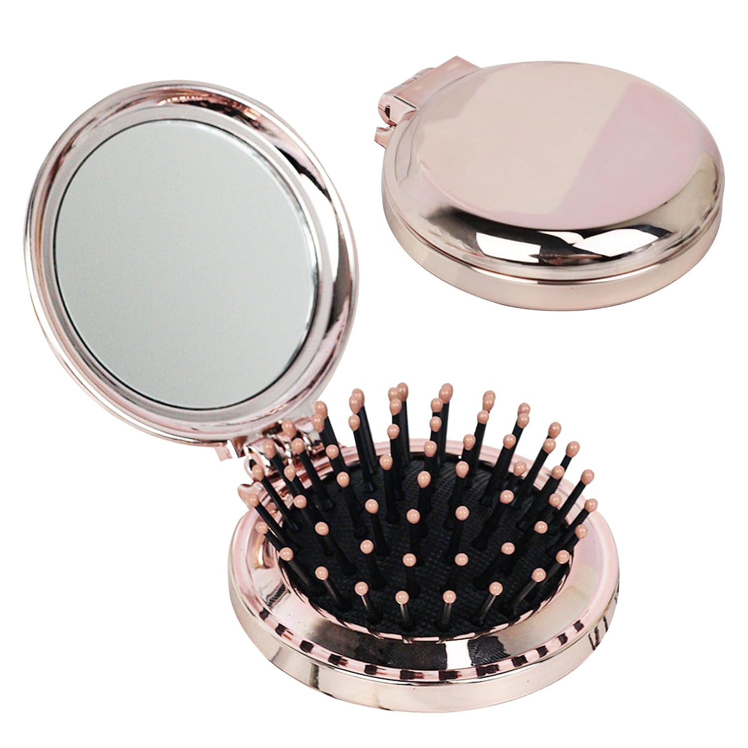Amazon.com : Portable Folding Mirror and Hair Brush Set for Women & Men ...