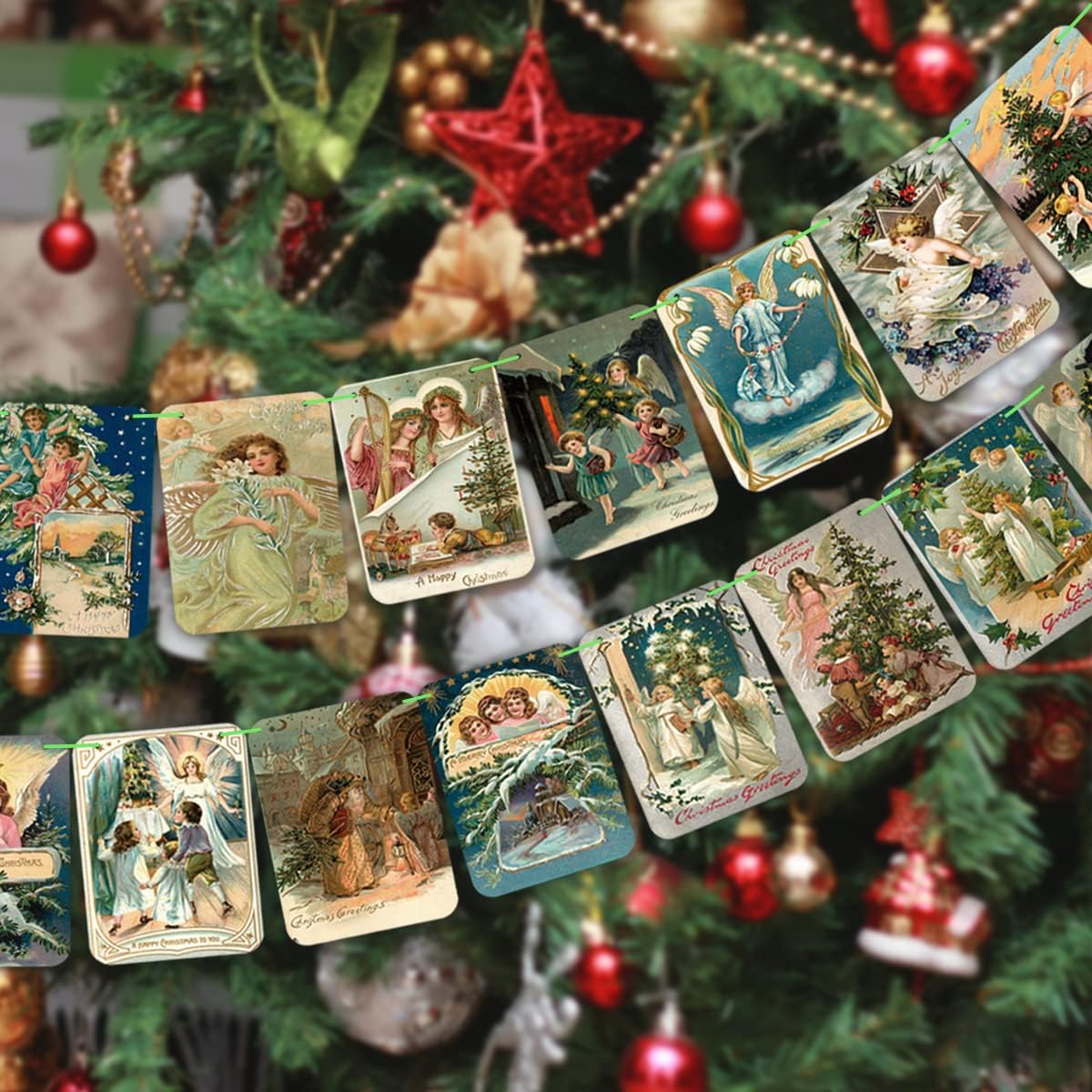 Amazon.com: Vintage Christmas Banner-Christmas Angel Garland for ...