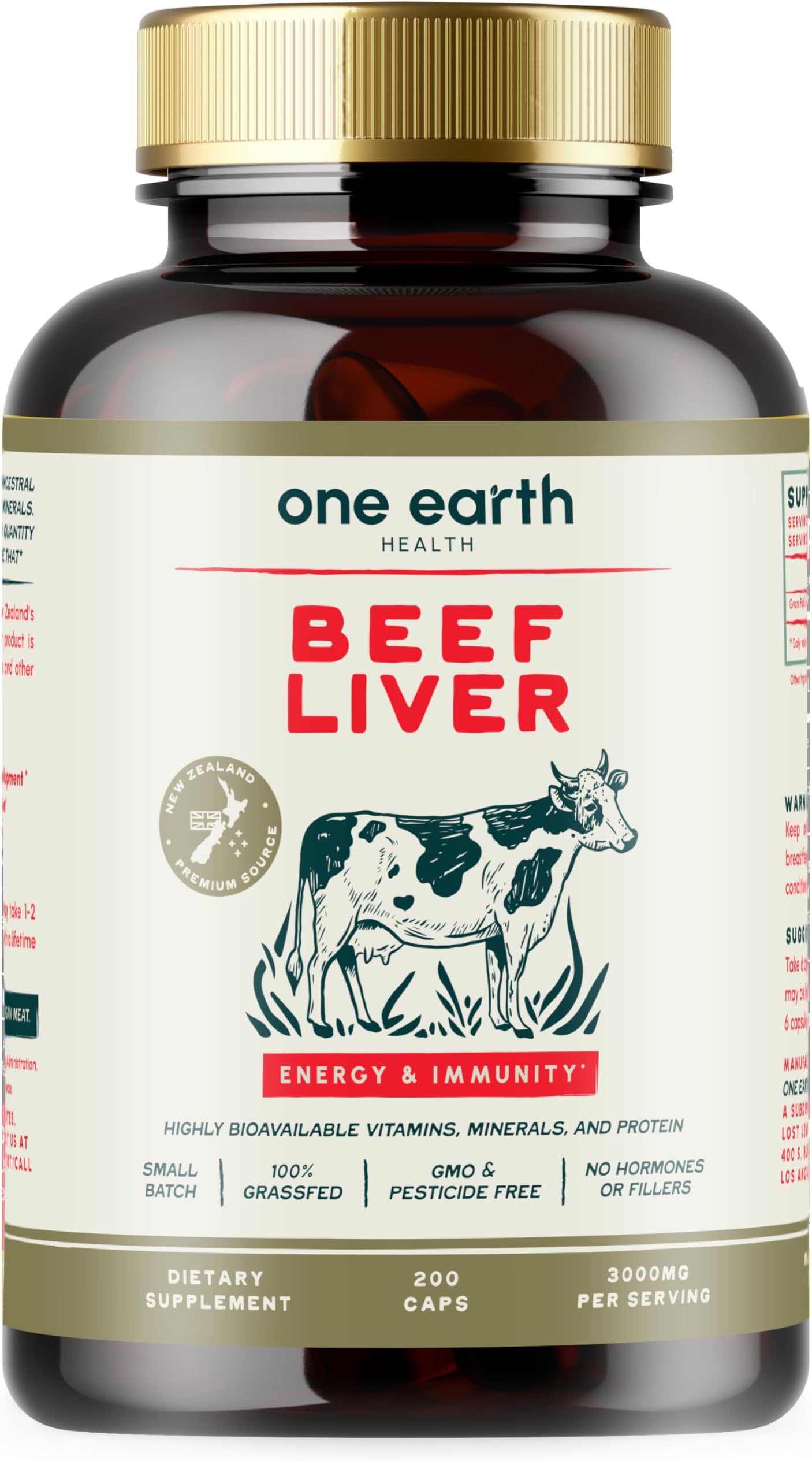 Amazon.com: One Earth Health Beef Liver Capsules. 100% Grass Fed New ...