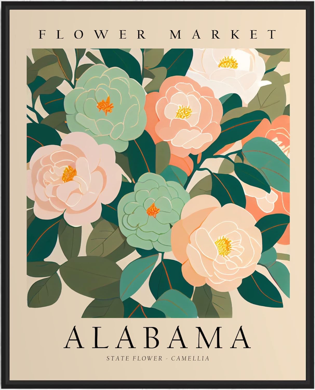 Amazon.com: Alabama Art Print, Alabama Poster Wall art Decor, Alabama ...