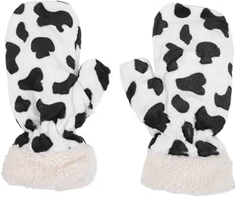 Amazon.com: PRETYZOOM 1 Pair Cow Gloves Plush Lining Mittens Warm ...