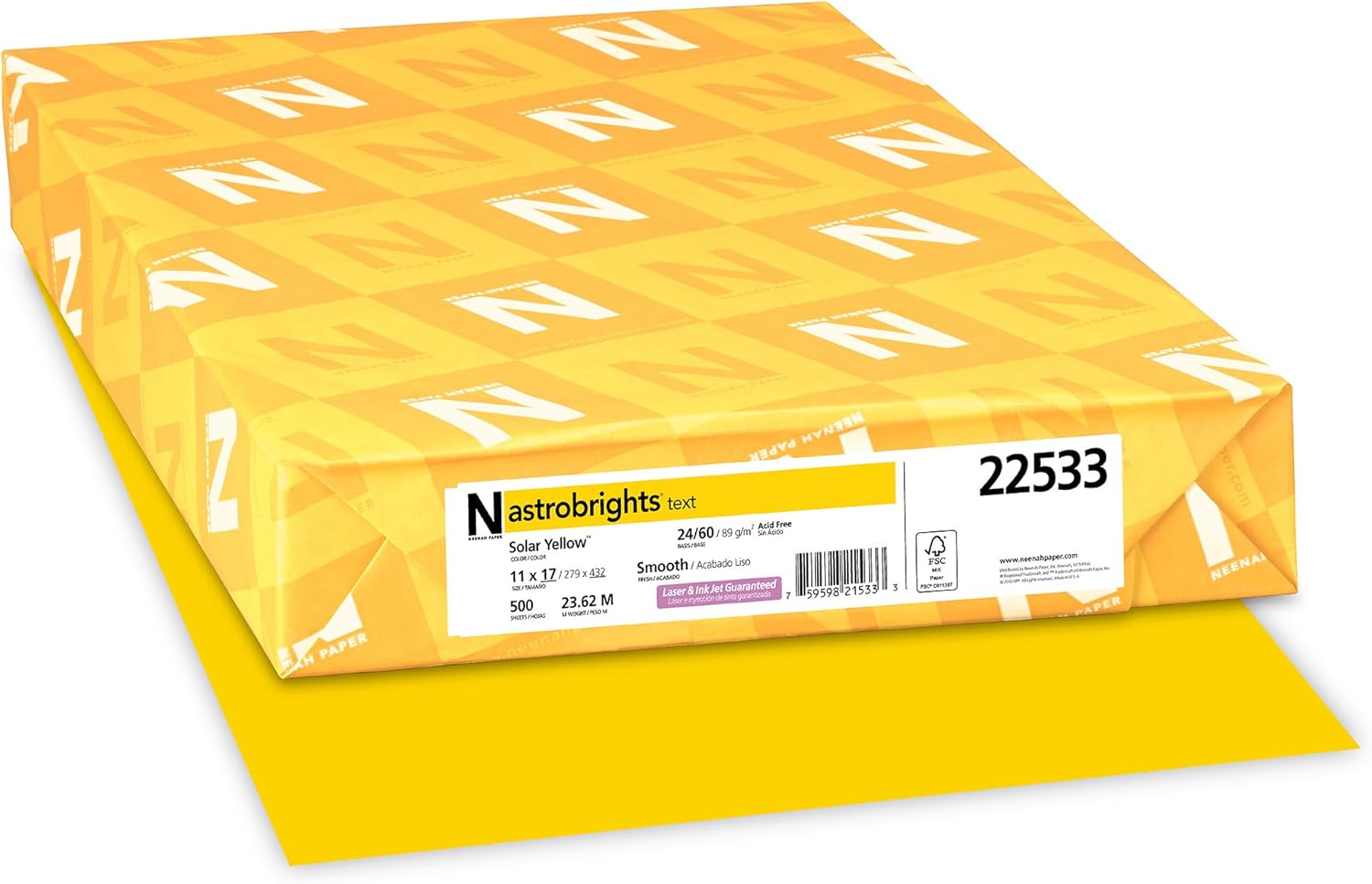 Neenah Astrobrights Premium Color Paper, 24 lb, 11 x 17 Inches, 500 ...