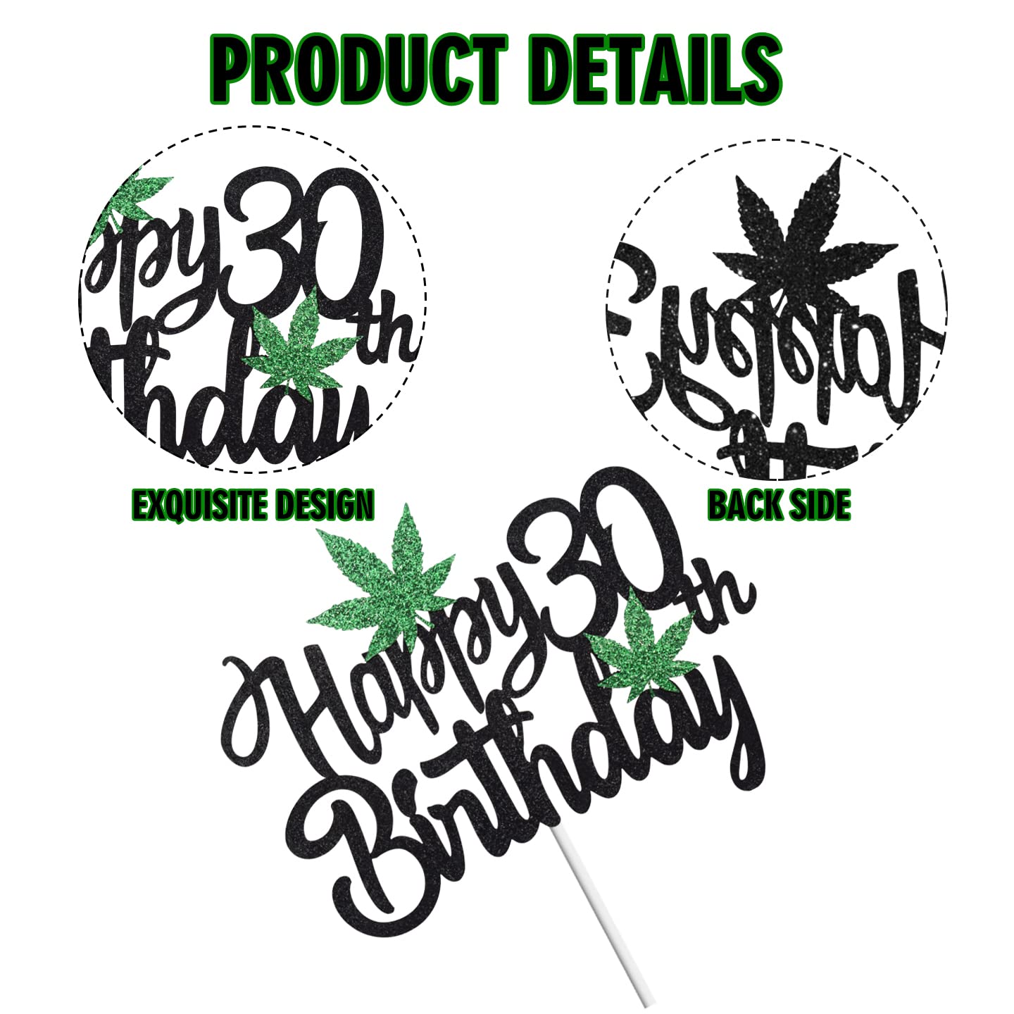Snapklik.com : Pot Leaves Happy 30th Birthday Cake Topper - 30th ...