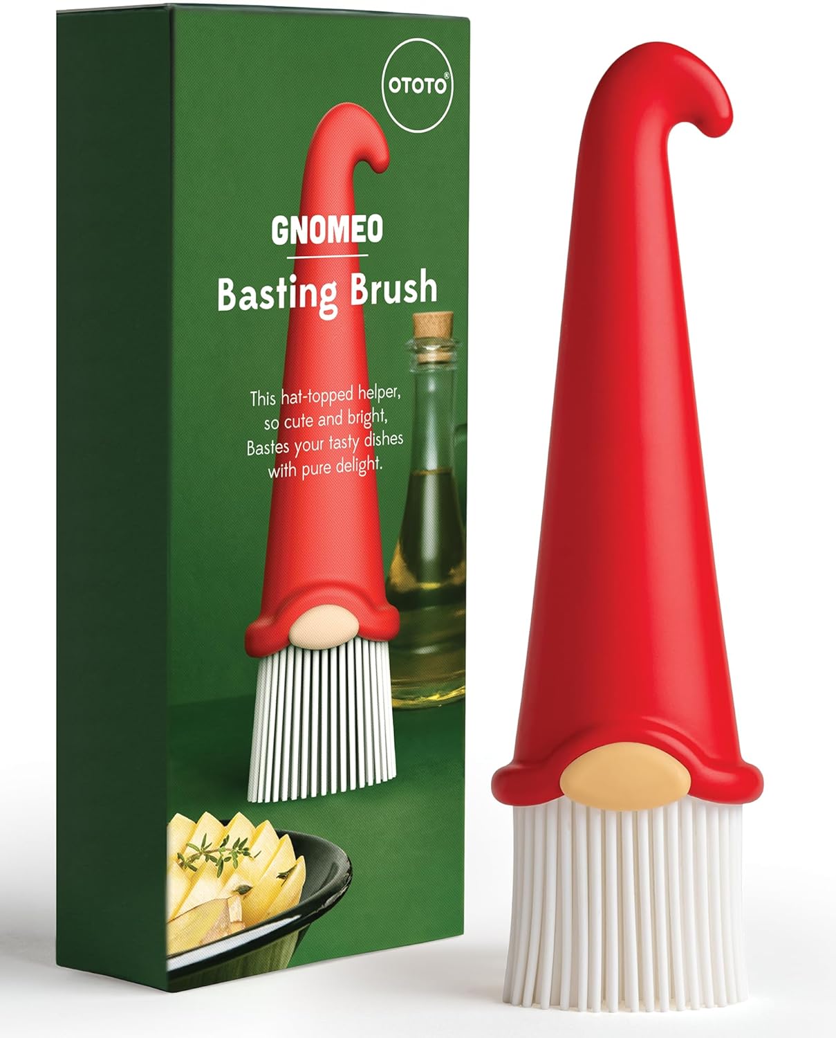 Amazon.com: OTOTO Gnomeo Pastry Brush - Silicone Basting Brush for Cooking, Spread Oil Butter ...