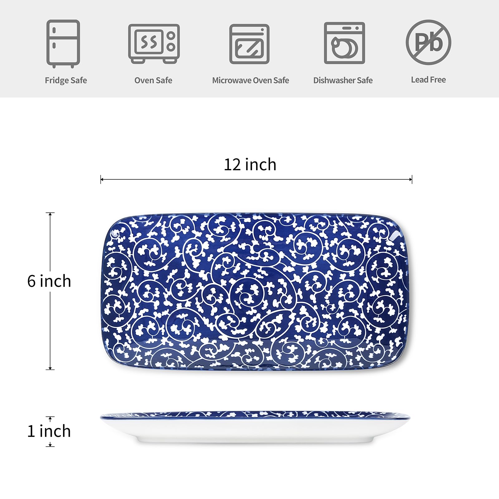 Snapklik.com : Ceramic Serving Platters, 12 Inch Serving Trays For ...