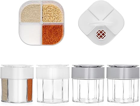 Amazon.com: BSTKEY 4 Pack 4 in 1 Multi Spice Container, Portable Travel ...