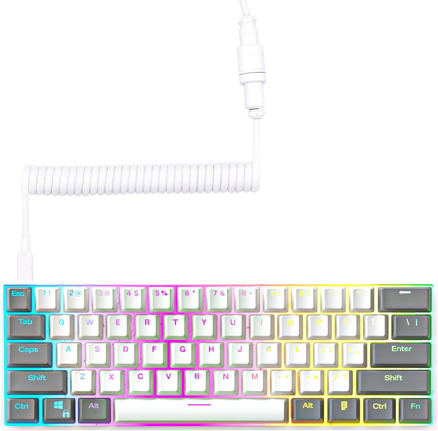 Amazon.com: Kraken Pro 60 Wolf Edition 60% Grey and White Mechanical ...