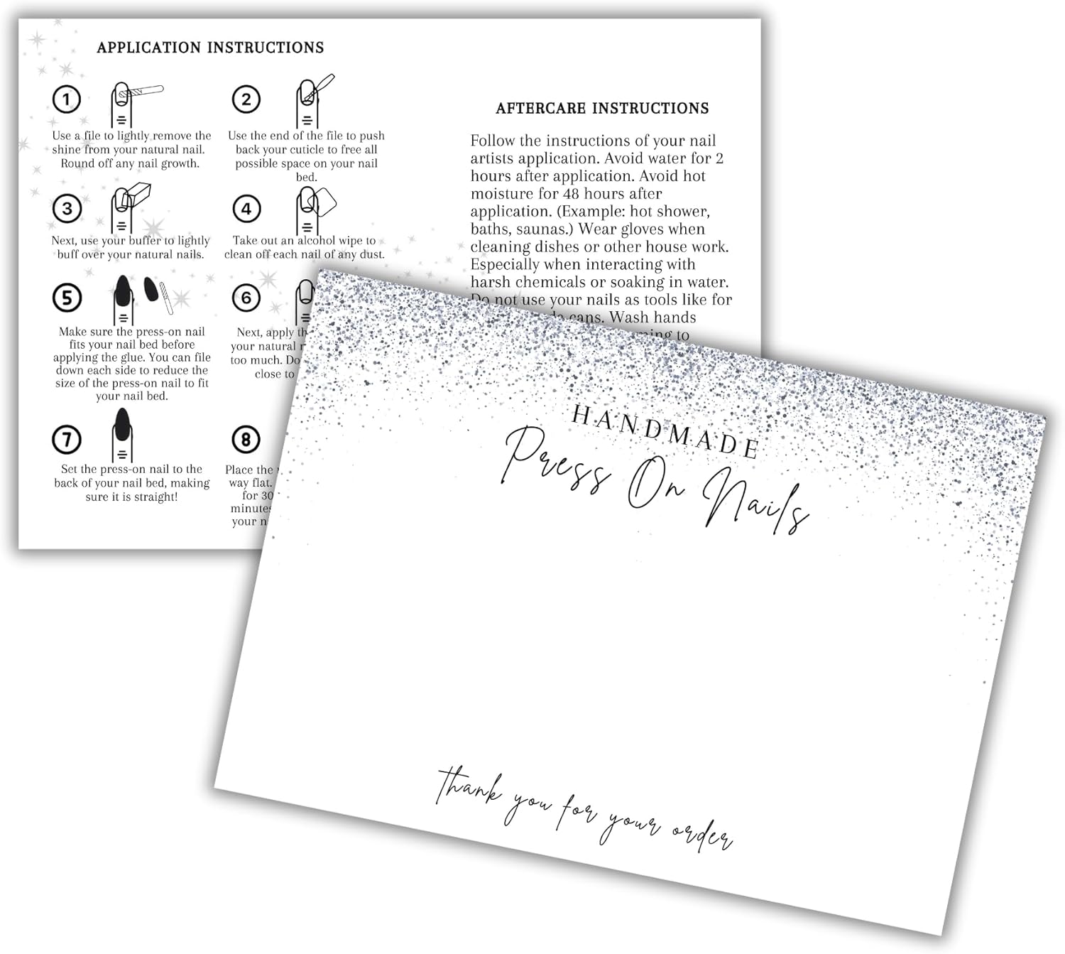 Amazon.com: Handmade Acrylic Press On Nails Display Card | 5x7” 30 pk ...