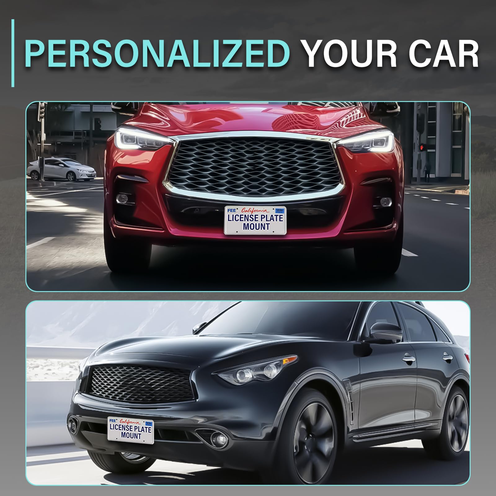 Snapklik.com : No Drill Front Bumper License Plate Mount Compatible