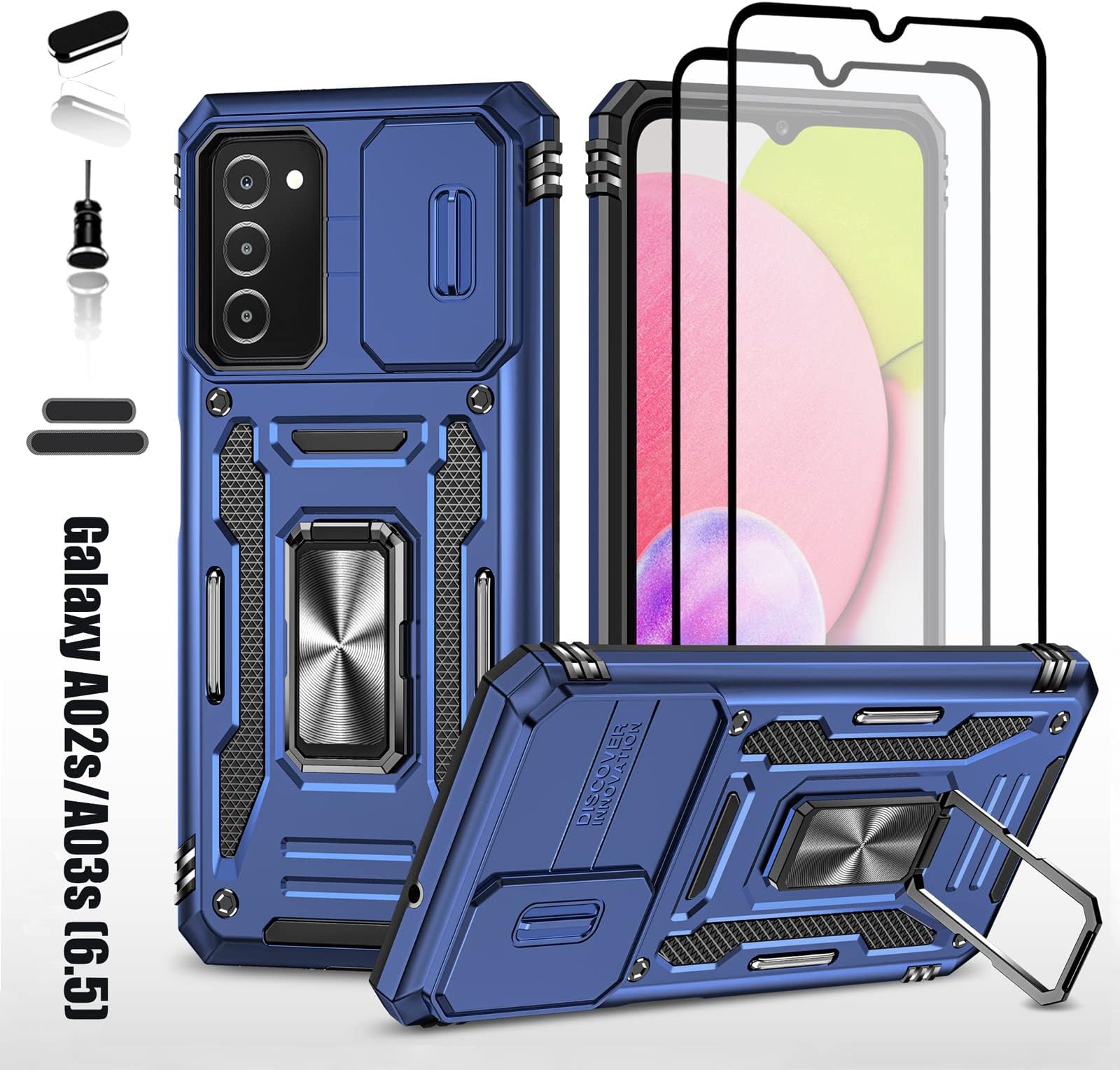 Amazon.com: LMDAMZ Heavy Duty Case for Samsung Galaxy A03s/A02S, Military Grade Dual Layer ...