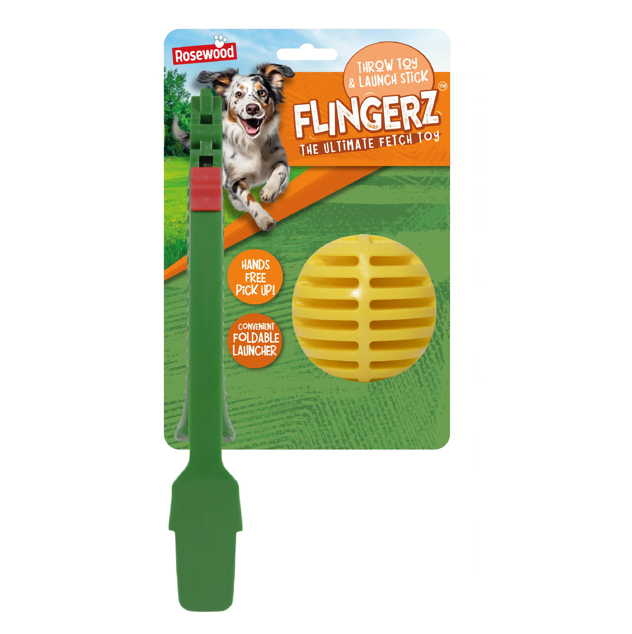 Rosewood Flingerz Treat Ball, Dog Ball Launcher - Interactive Fetch Toy ...