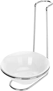 Amazon.com: MyGift White Ceramic Ladle Holder Spoon Rest, Upright ...