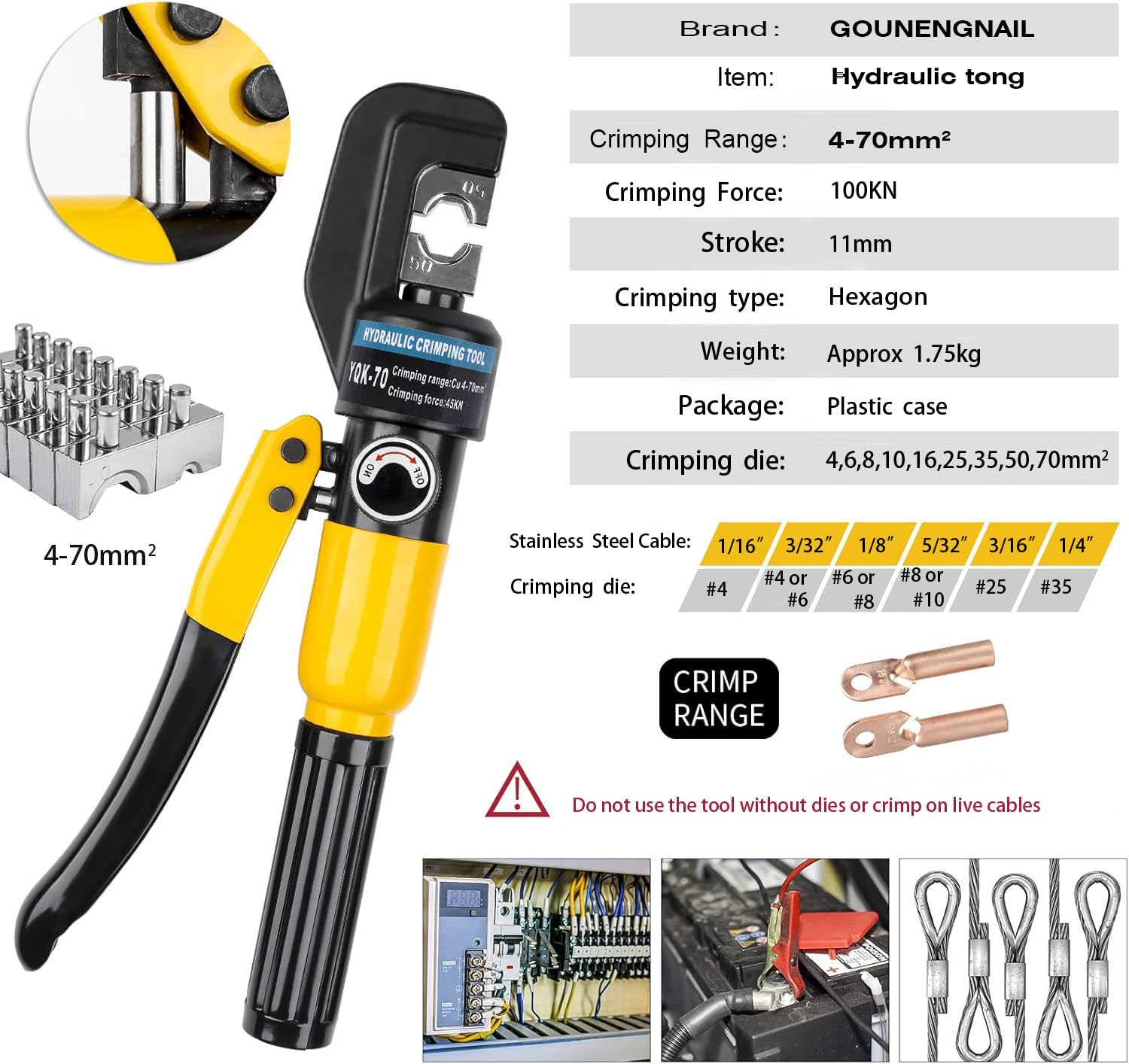 Snapklik.com : Hydraulic Crimping Tool And Wire Crimping Tool Kit ...
