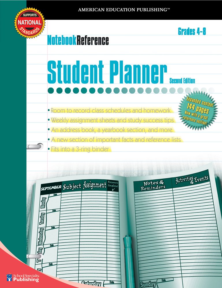 Student Planner, Grades 4 - 8 (Notebook Reference): American Education ...