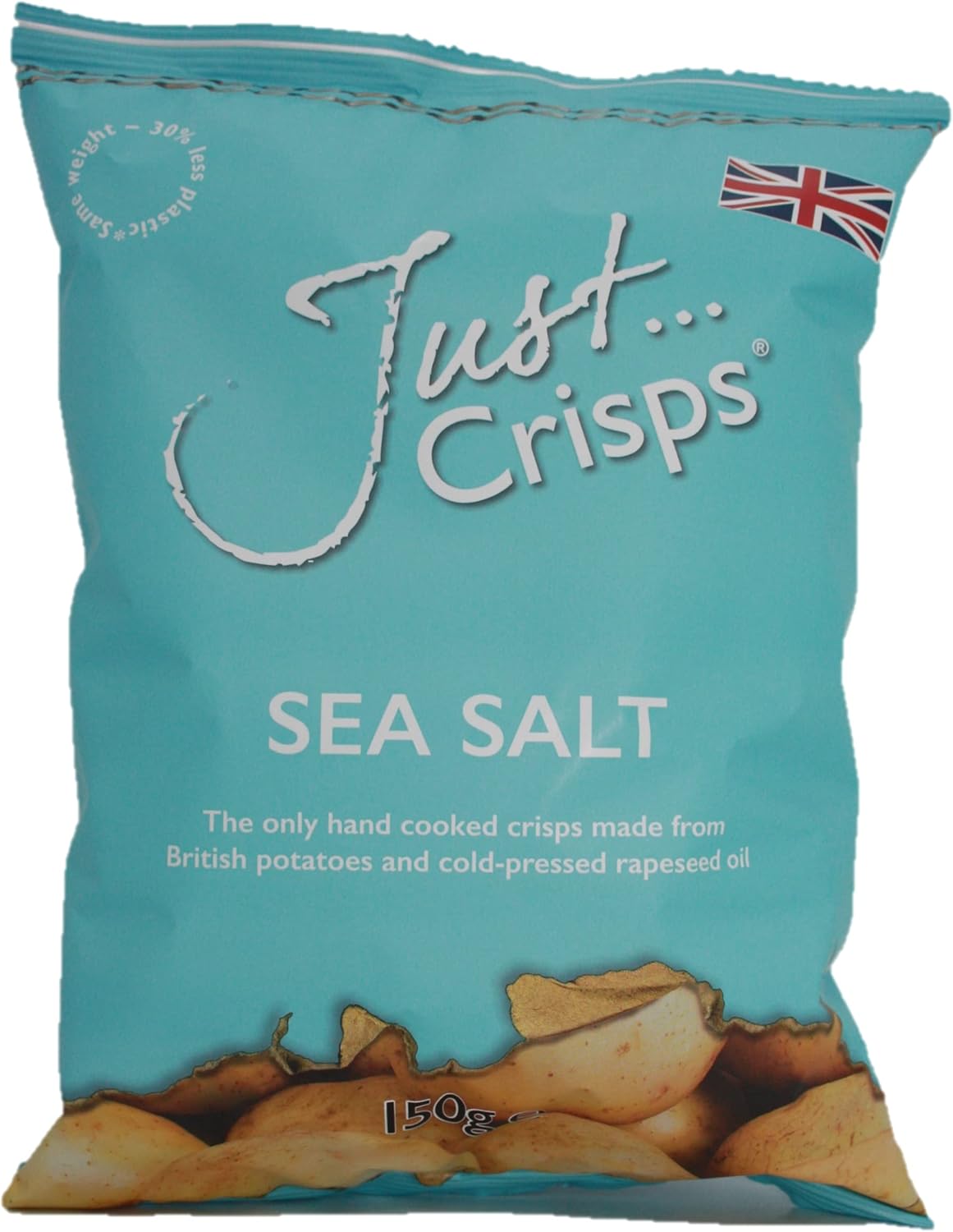 Just Crisps Sea Salt - The Only 100% British Crisp, 150g (Pack of 12 ...