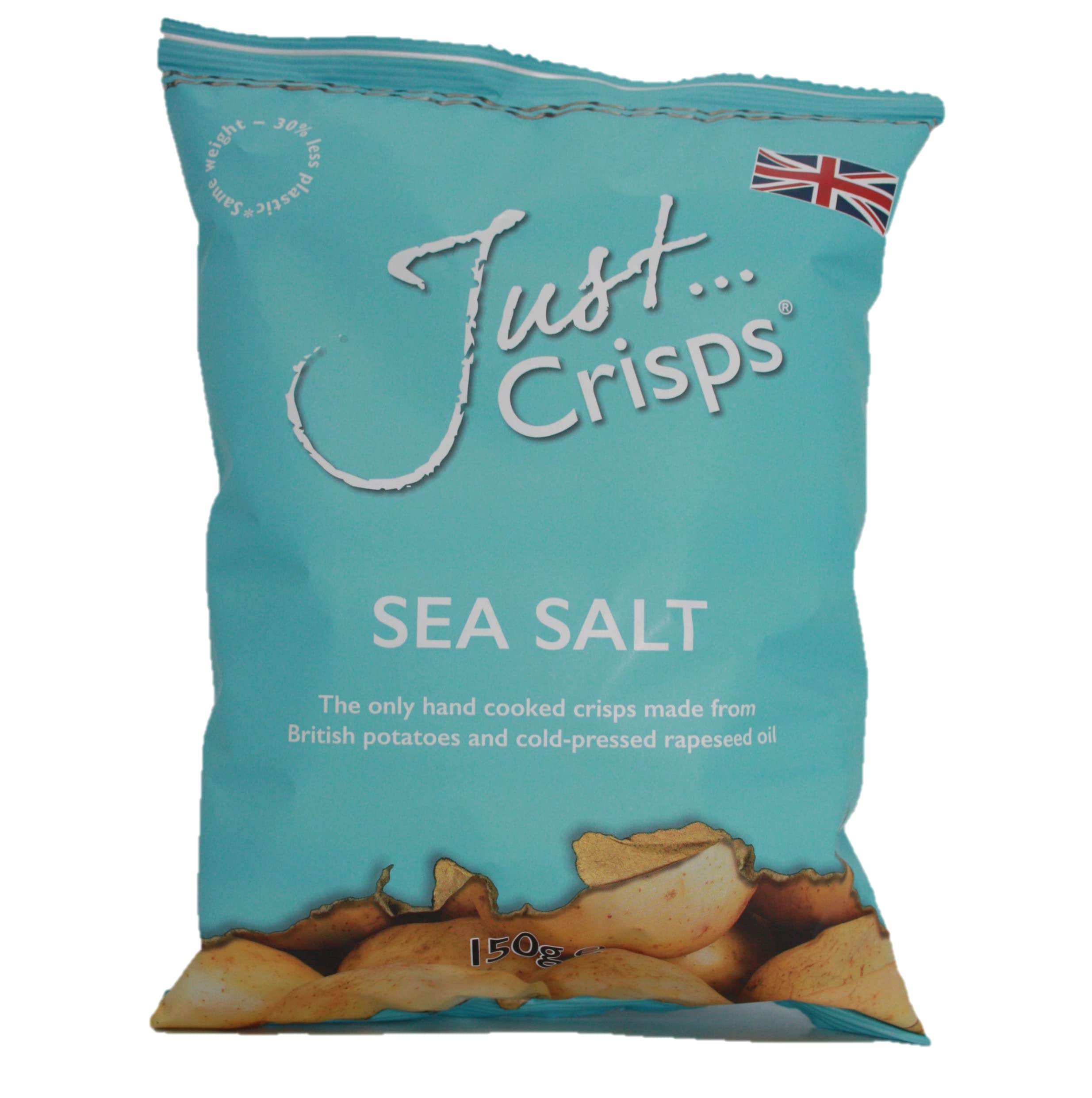 Just Crisps Sea Salt - The Only 100% British Crisp, 150g (Pack of 12 ...